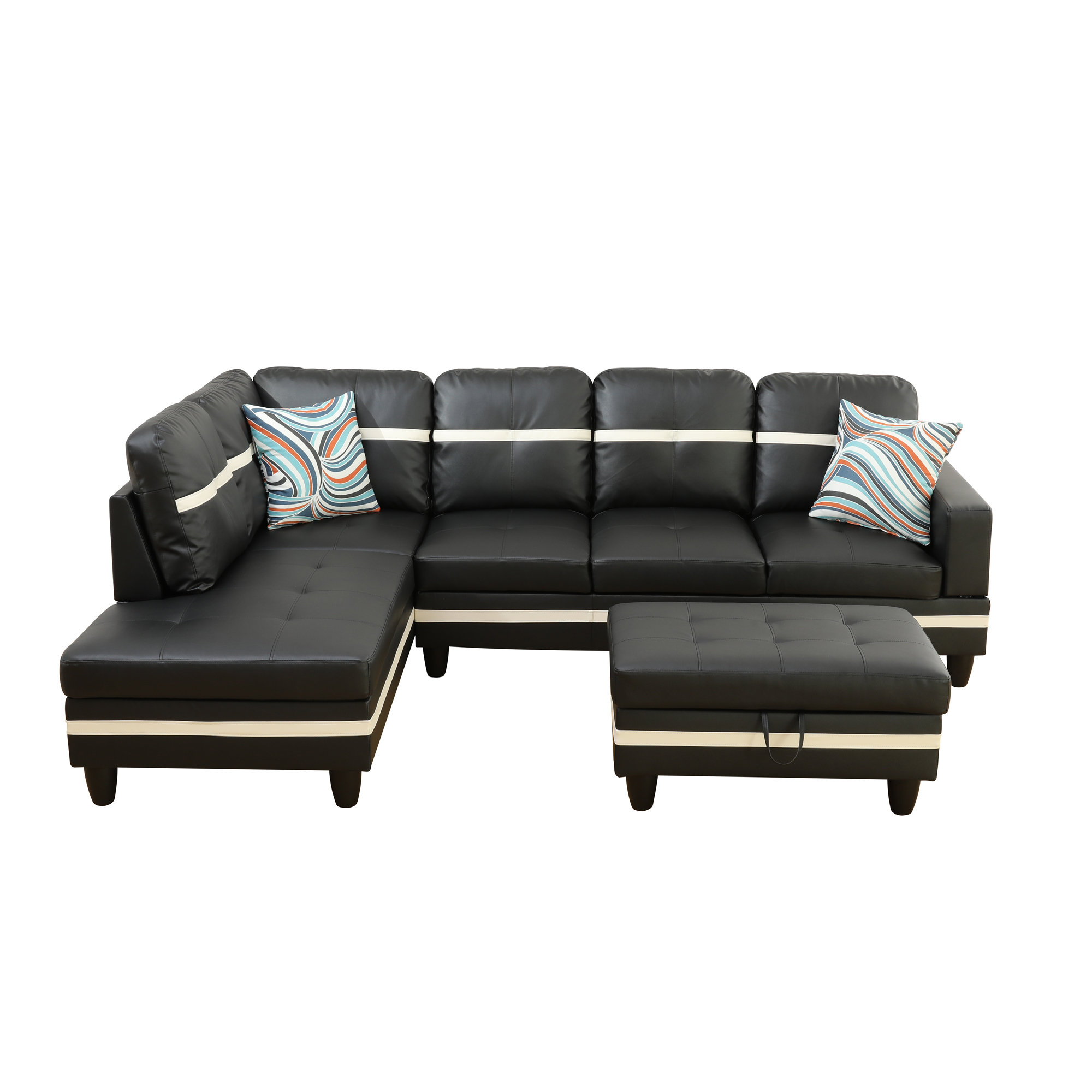 Latitude Run® Rosalida 103.5" Faux Leather Sofa Couch Set with Left ...