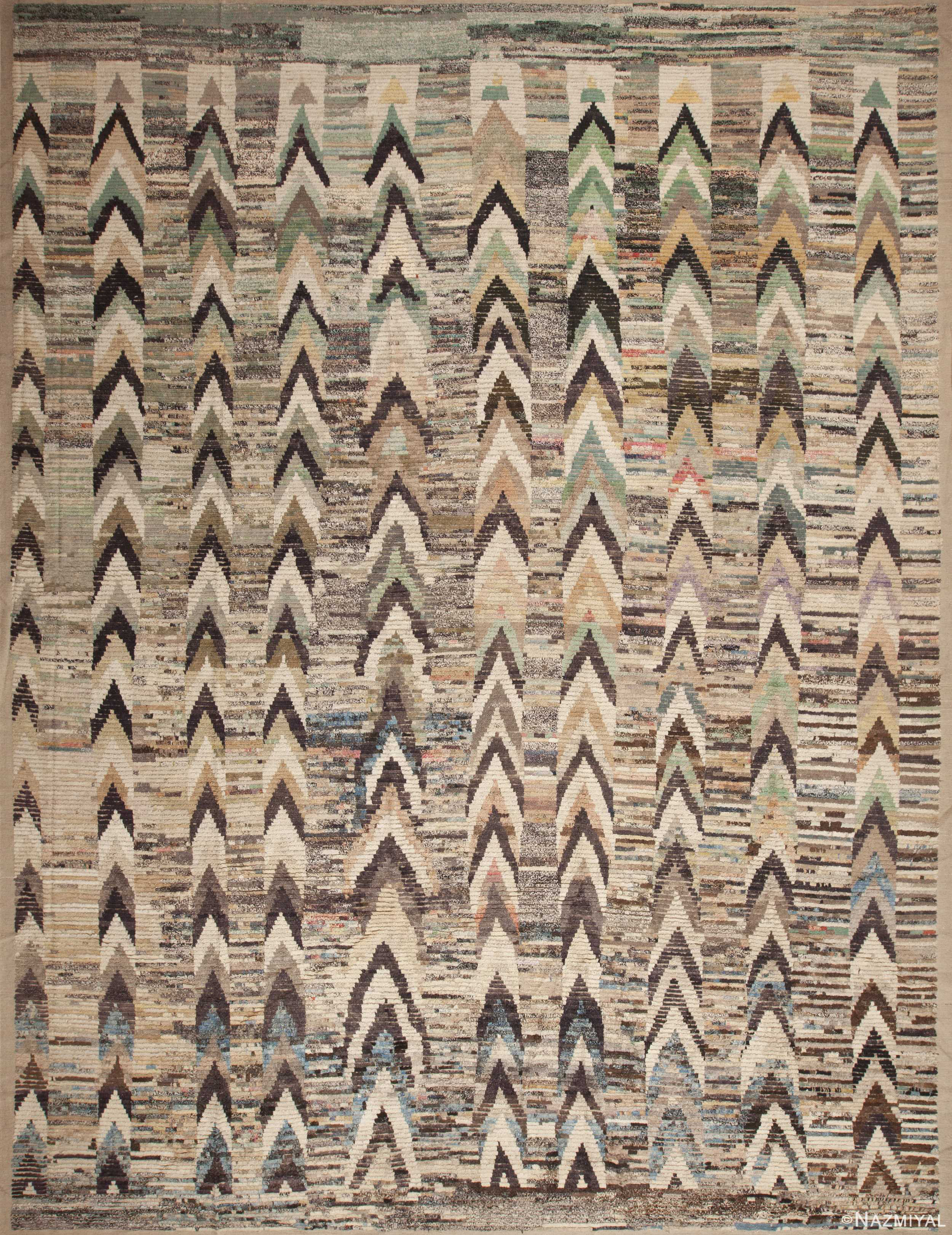 Nazmiyal Collection One-of-a-Kind Large Size Geometric Chevron Design ...