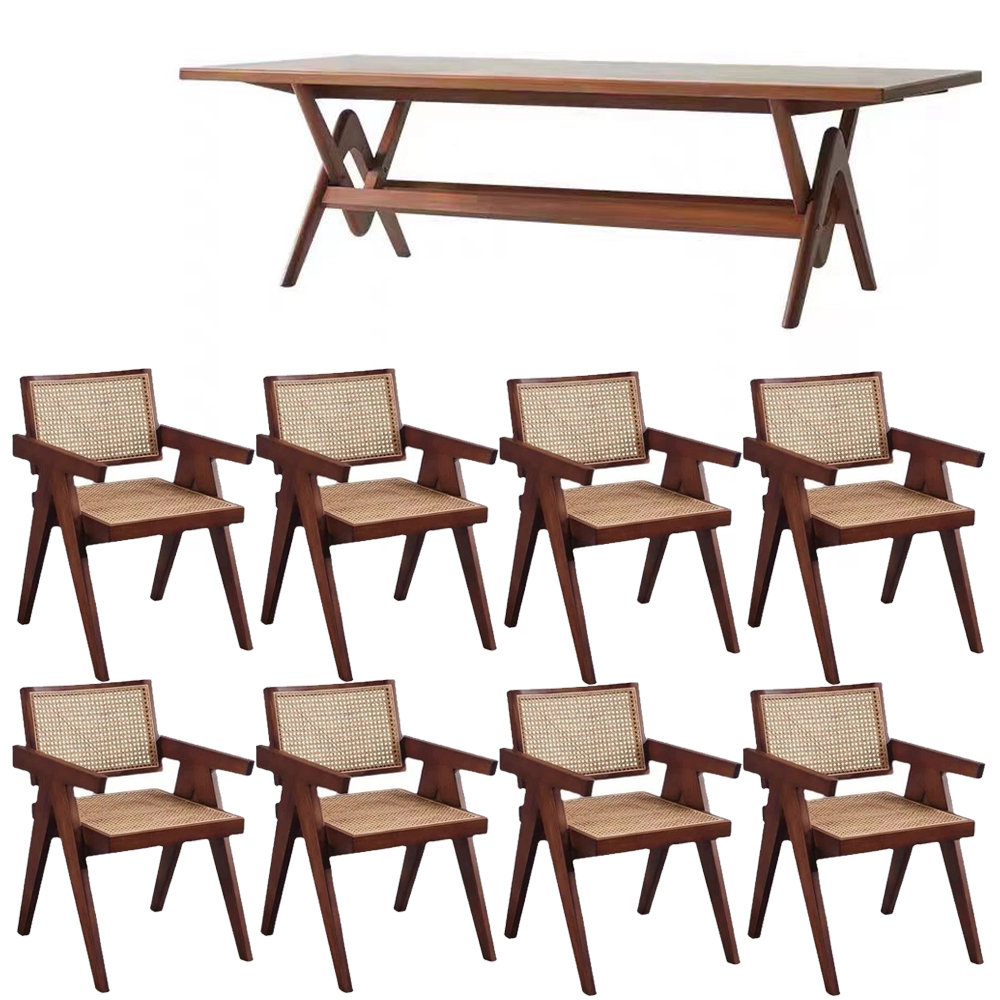 Waagy Modern simple full solid wood dining table set | Wayfair