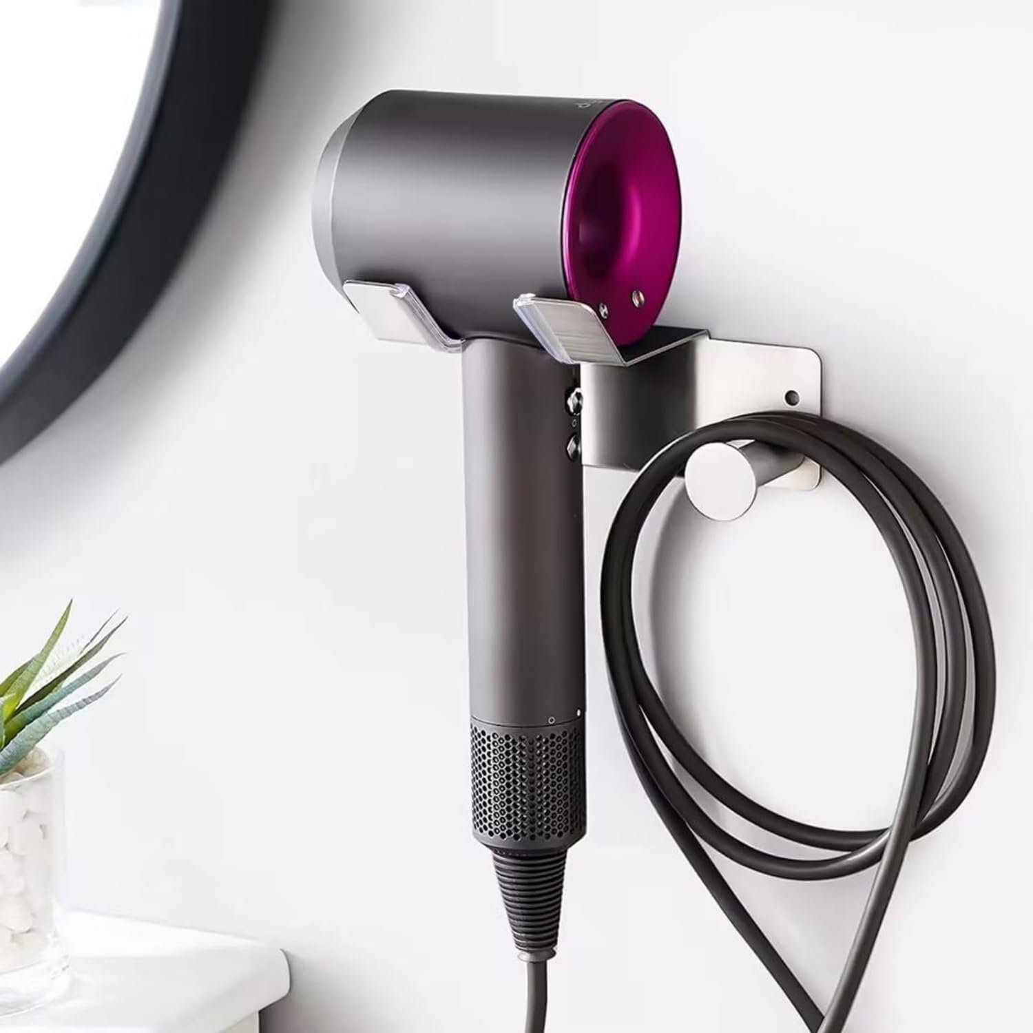 Rebrilliant Wall Mount Self-Adhesive Hair Dryer Bracket, Stainless ...