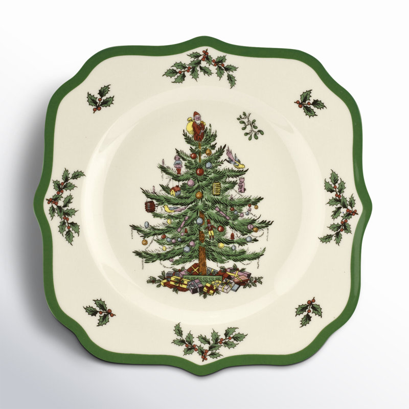 Spode Christmas Tree Sq Scalloped Salad Plate 9" & Reviews | Wayfair