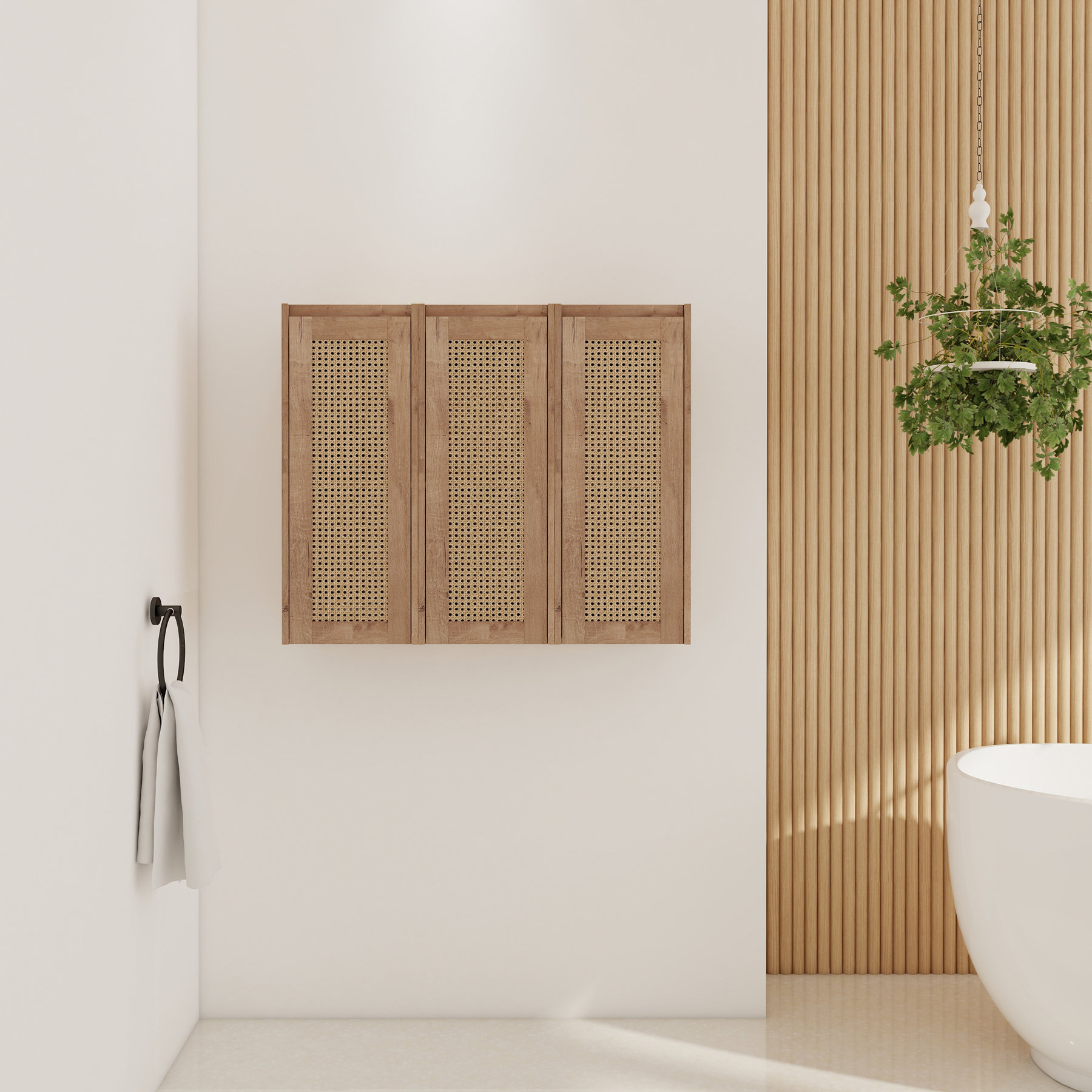 Hokku Designs Bathroom Side Cabinet,Soft Close Doors,Float Mounting ...