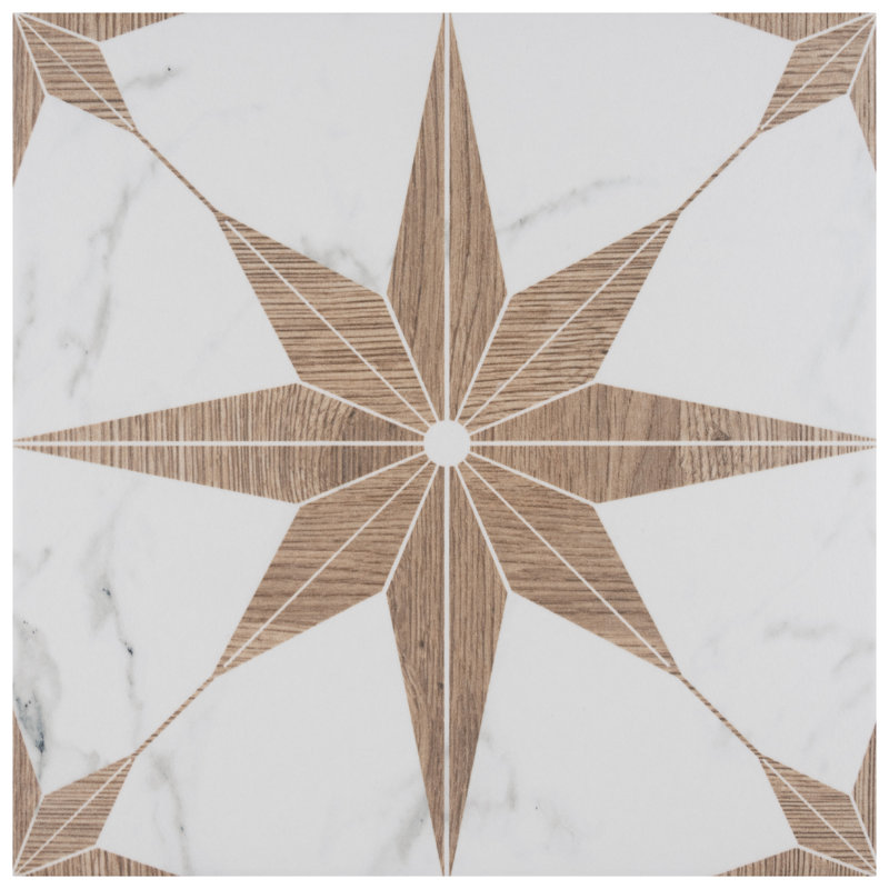 Merola Tile Llama Stella Loire 10" x 10" Porcelain Marble Look Wall ...