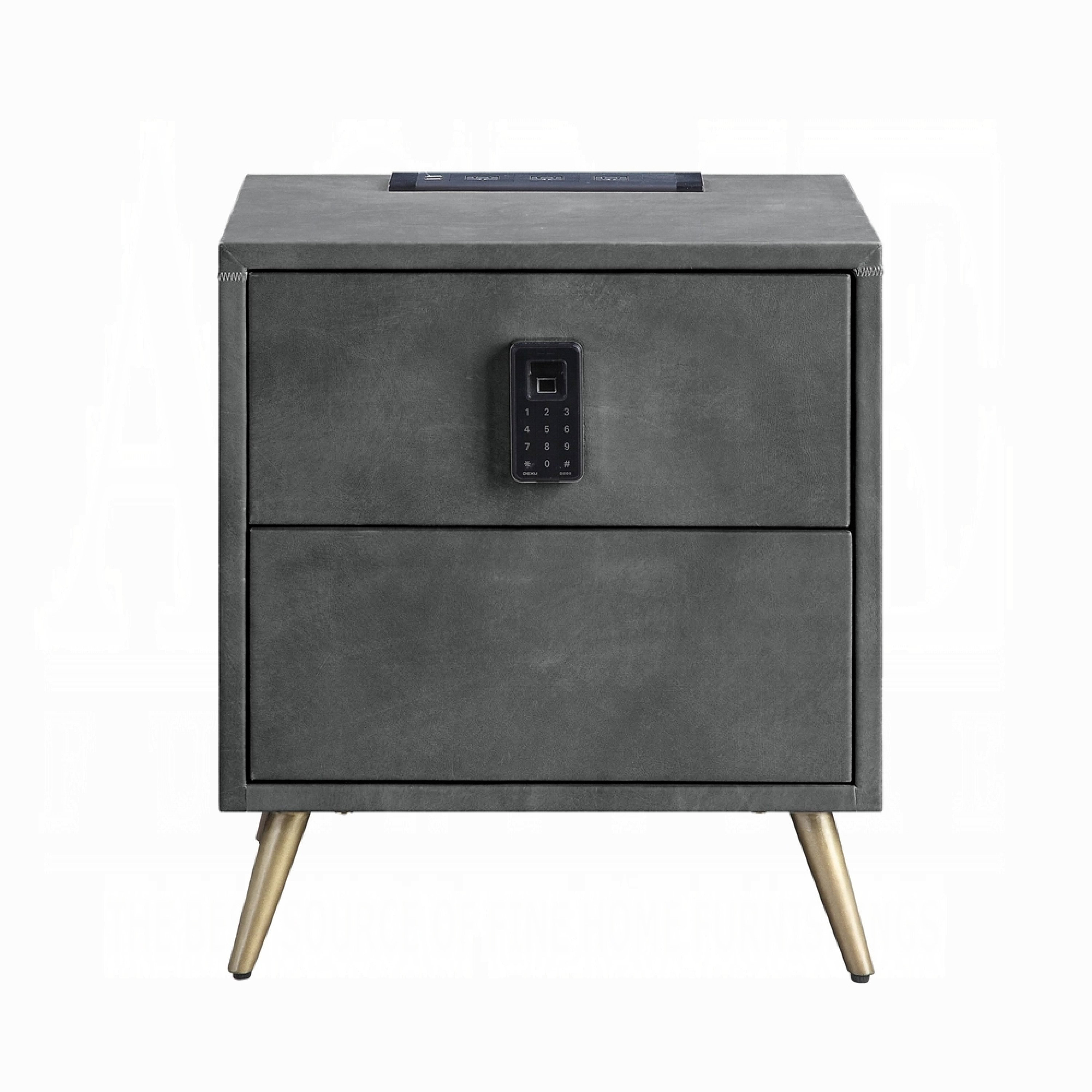 F&L Homes Studio Doris Nightstand W/USB & Electric Lock | Wayfair