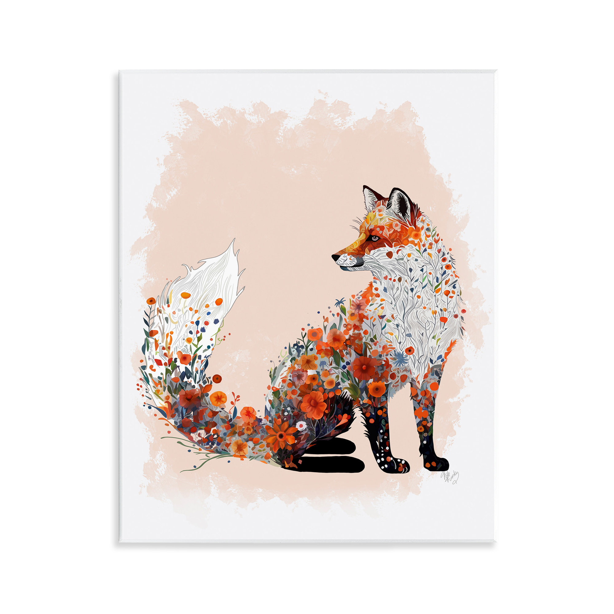 Bungalow Rose Wildflower Patterned Fox Wall Plaque Art by Fab Funky ...