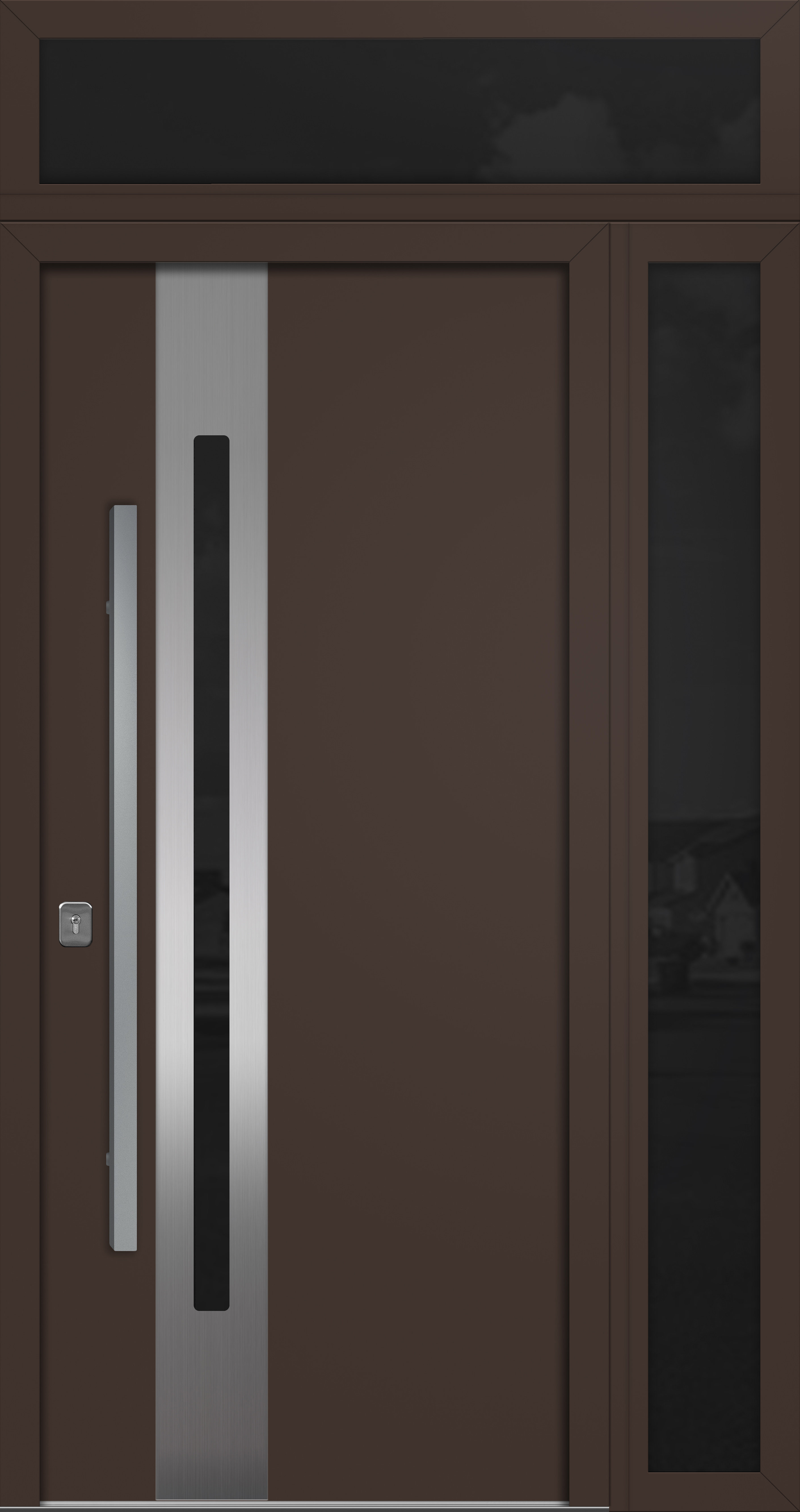 Nova Hardware Modern Exterior Entry Steel Door 36in x 80in - Inox S2 ...