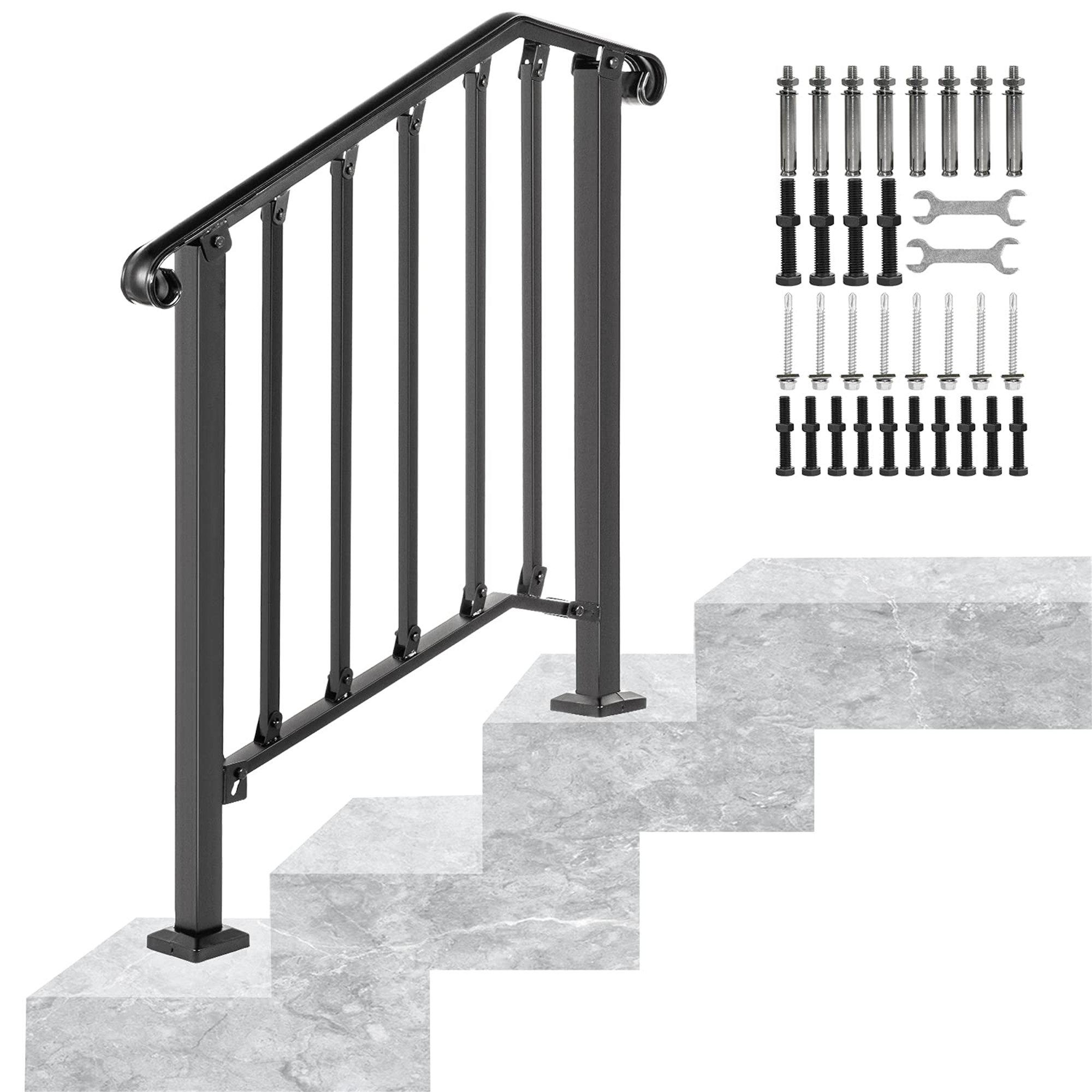 Extension 3.5 ft. H x 2 ft. W Metal Stair Railings | Wayfair