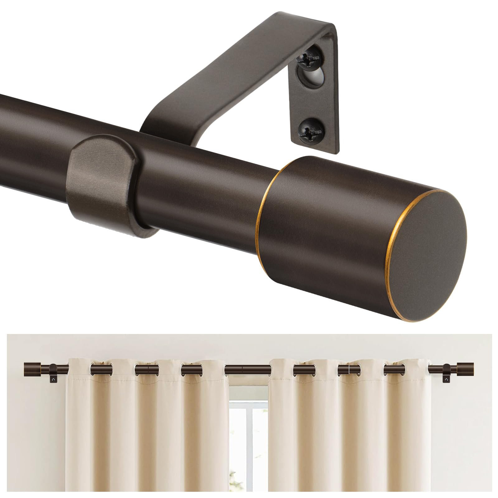 Passetas Curtain Rod 32 To 58 Inch(2.6 To 4.8 Ft), Adjustable Splicing ...