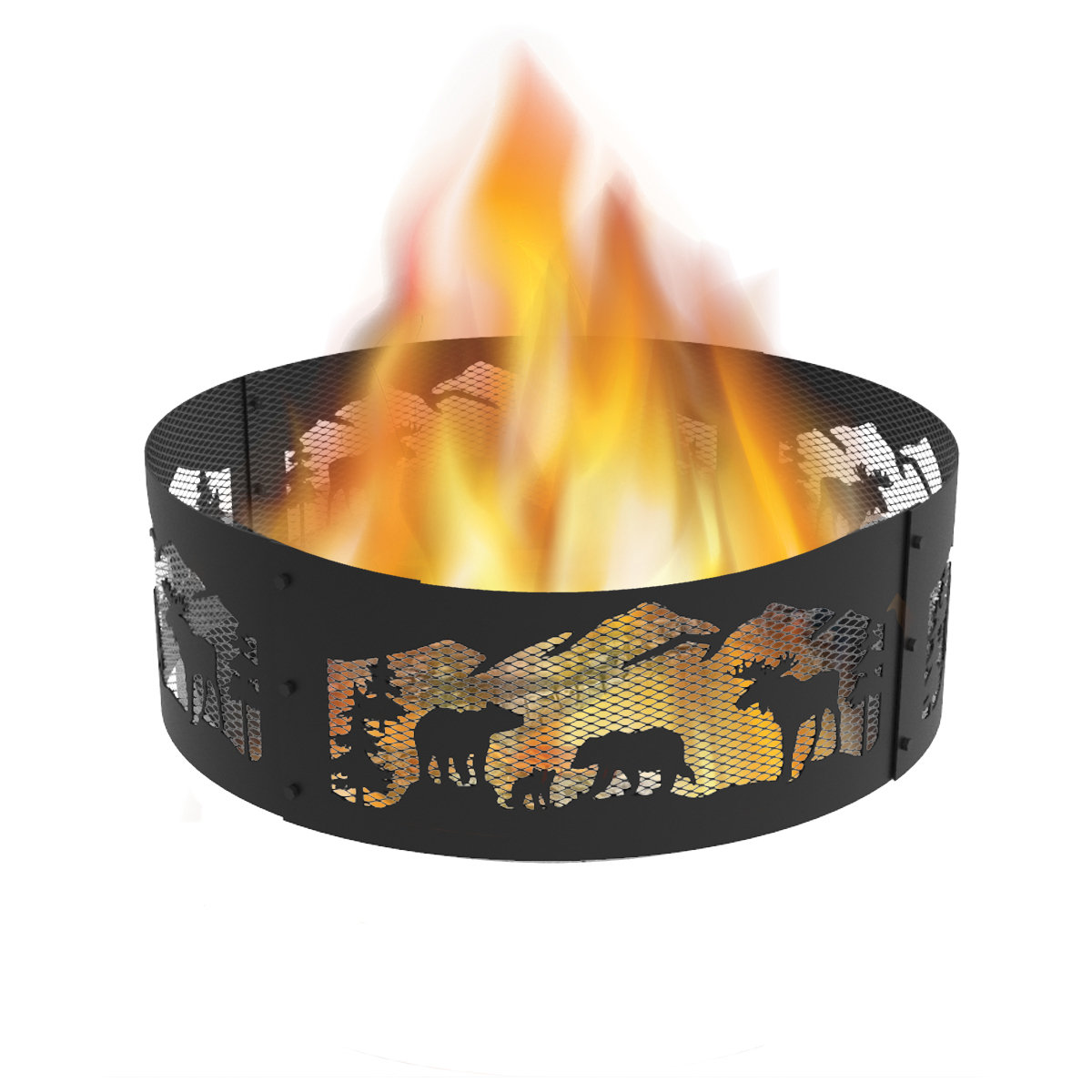 Loon Peak® Pamella Northern Woods Steel Wood Burning Fire Ring ...