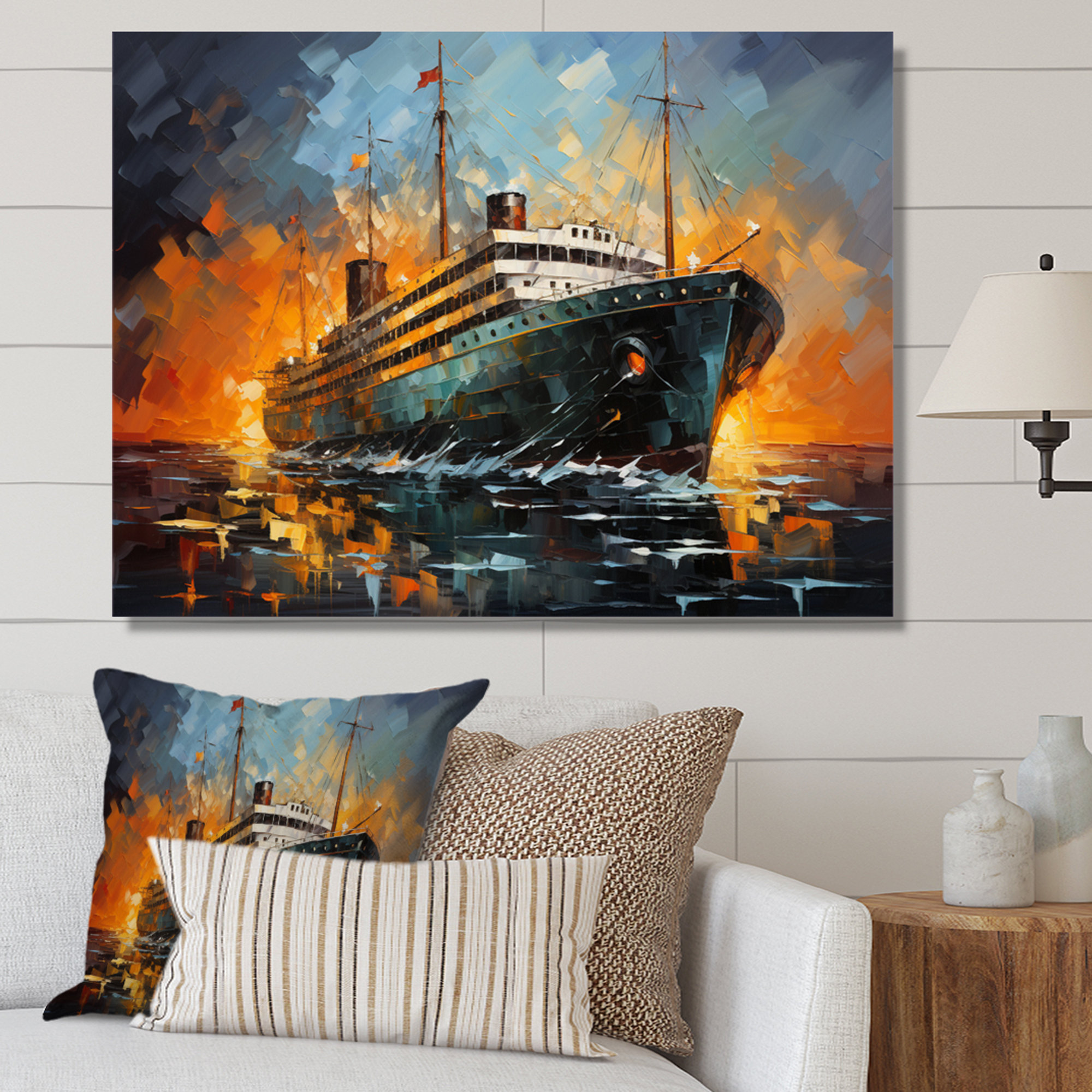 Breakwater Bay Sterger Boat Titanic Collage Interwoven I - Print | Wayfair