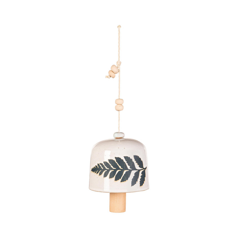 Bungalow Rose Ceramic Leaves Garden Bell, Set of 3 | Wayfair