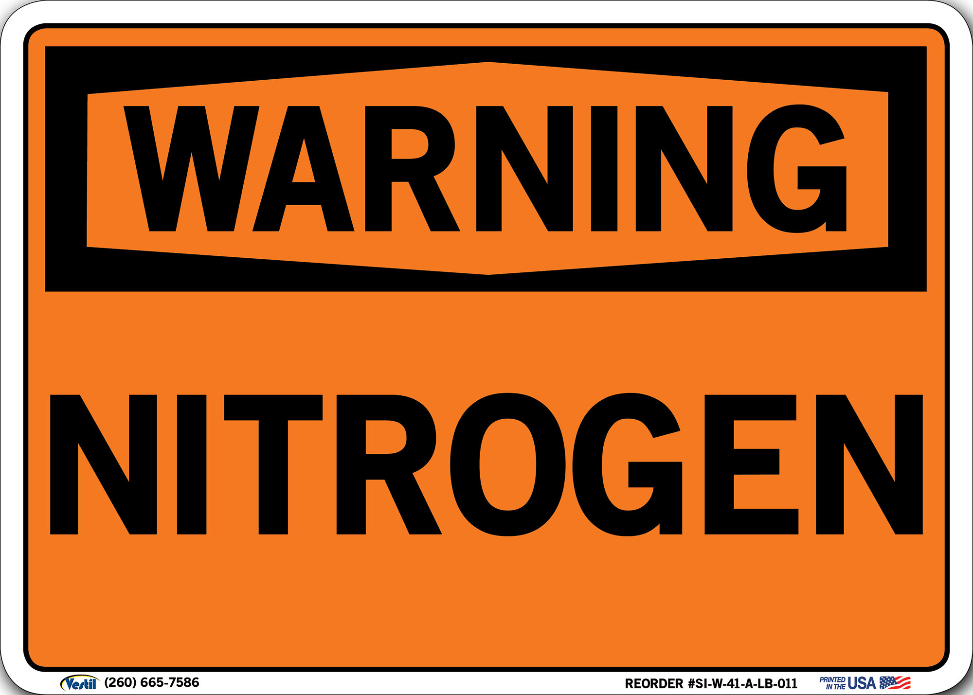 Vestil Nitrogen Warning Label | Wayfair