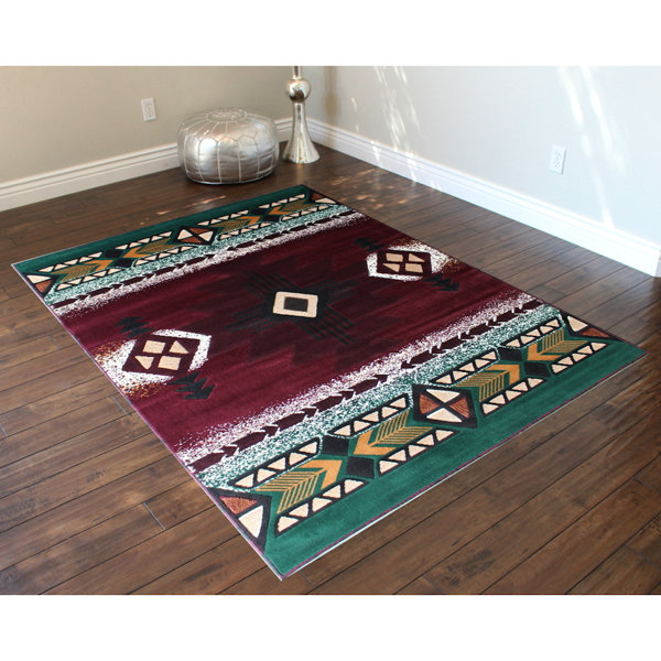 Foundry Select Performance Burgundy/Green Rug - Wayfair Canada