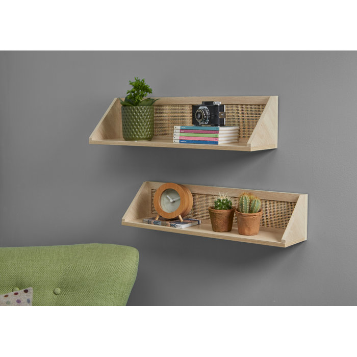 Bay Isle Home Fortinbras 2 Piece Rattan Floating Shelf | Wayfair.co.uk