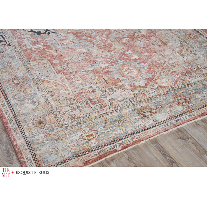 Exquisite Rugs The Met x Exquisite Rugs Antique Loom Rust/Black Area ...