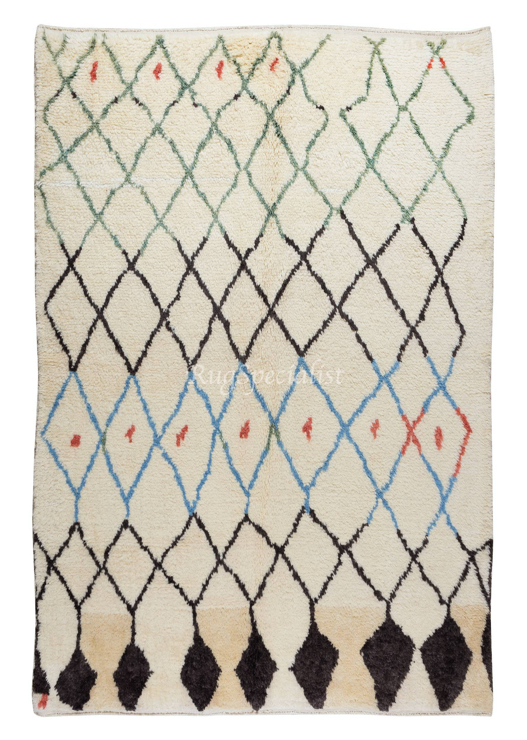 Bungalow Rose Custom Moroccan Berber Tulu Rug, 100% Soft, Cozy Wool ...