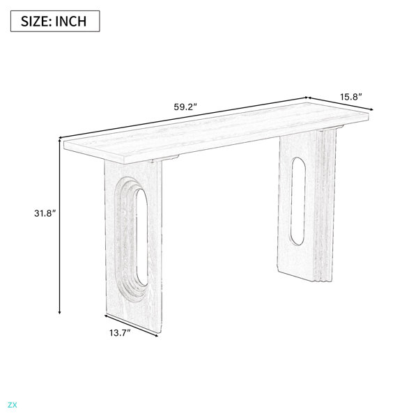 Ebern Designs Uniquely Designed Console Table,With Distinctive Round ...