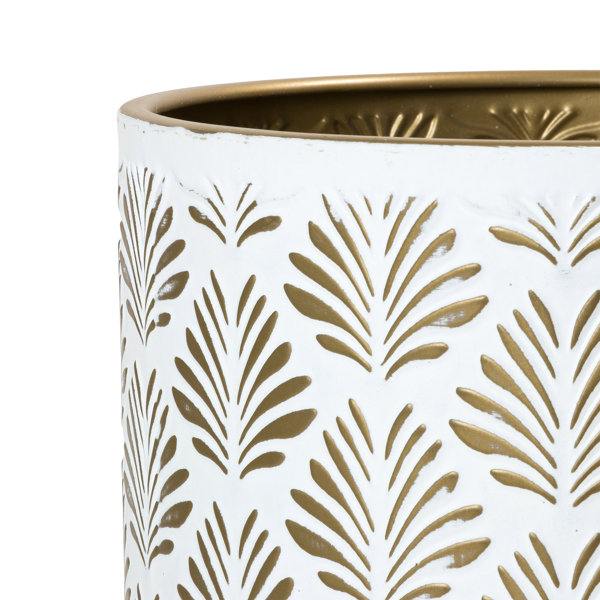 Aspire Carmina Glam Indoor Metal Pot Planter 4-Leg Wood Base & Reviews ...