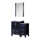 Navy Blue 36 In. Wide Bath Vanity Equipped With Side Cabinet, White ...