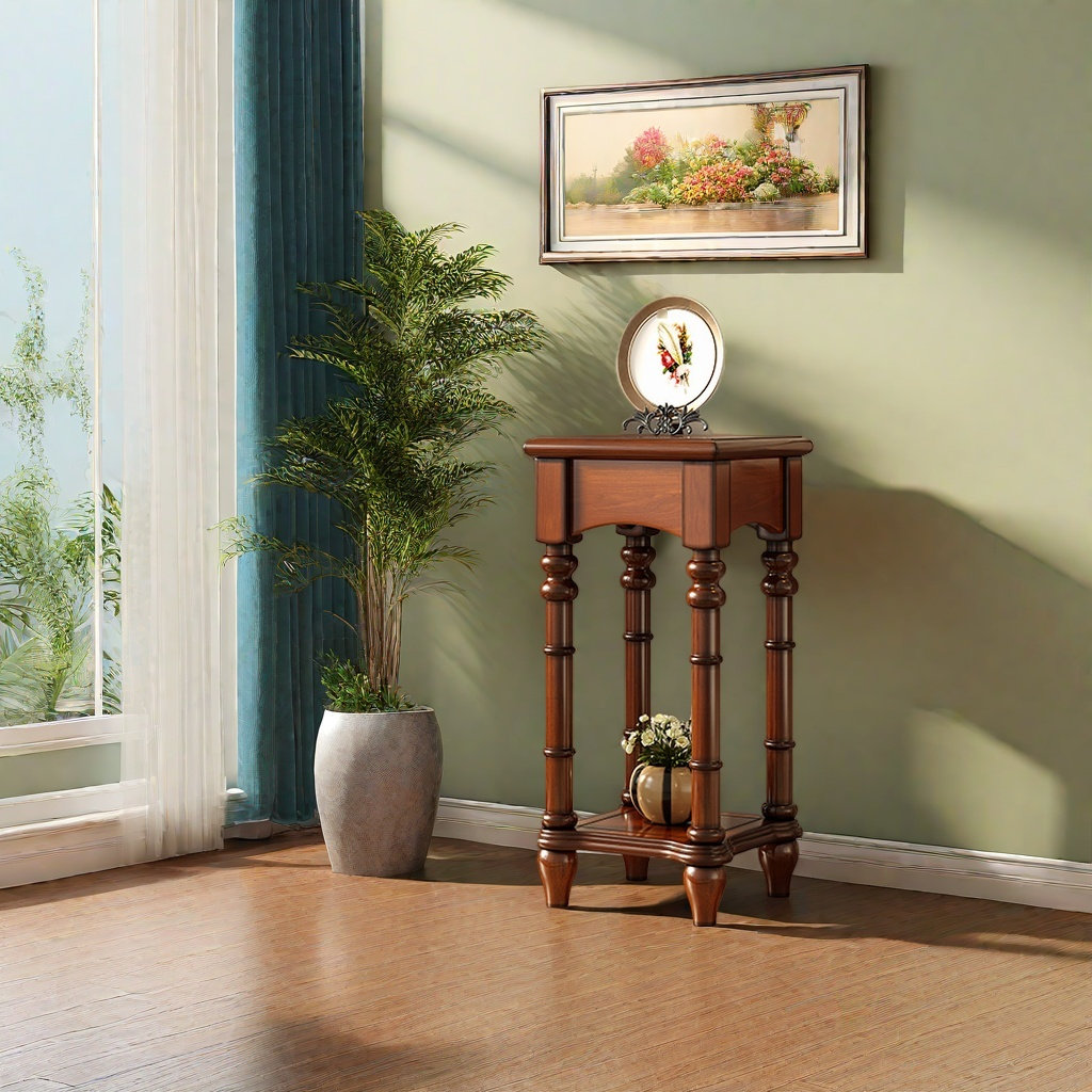 Zhang's SereneLodge Eco - friendly Solid Wood Plant Stand with Carving ...