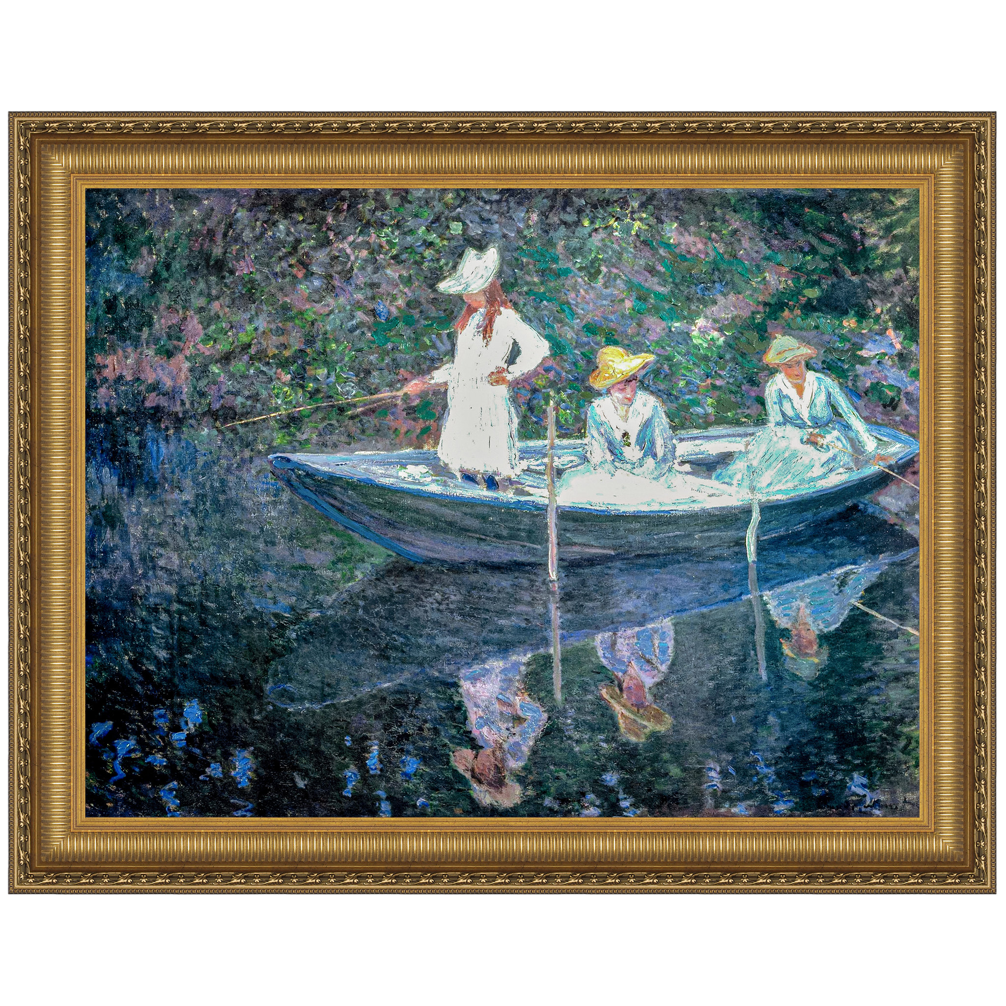 Design Toscano In the Norwegian Boat at Giverny, 1887 Framed Print on ...