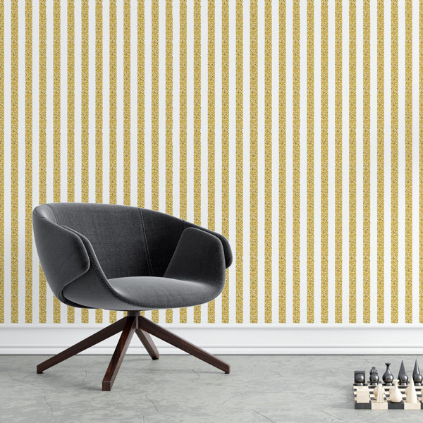 Mercer41 Dashan Stripes 8.5' L x 24" W Peel and Stick Wallpaper Roll ...