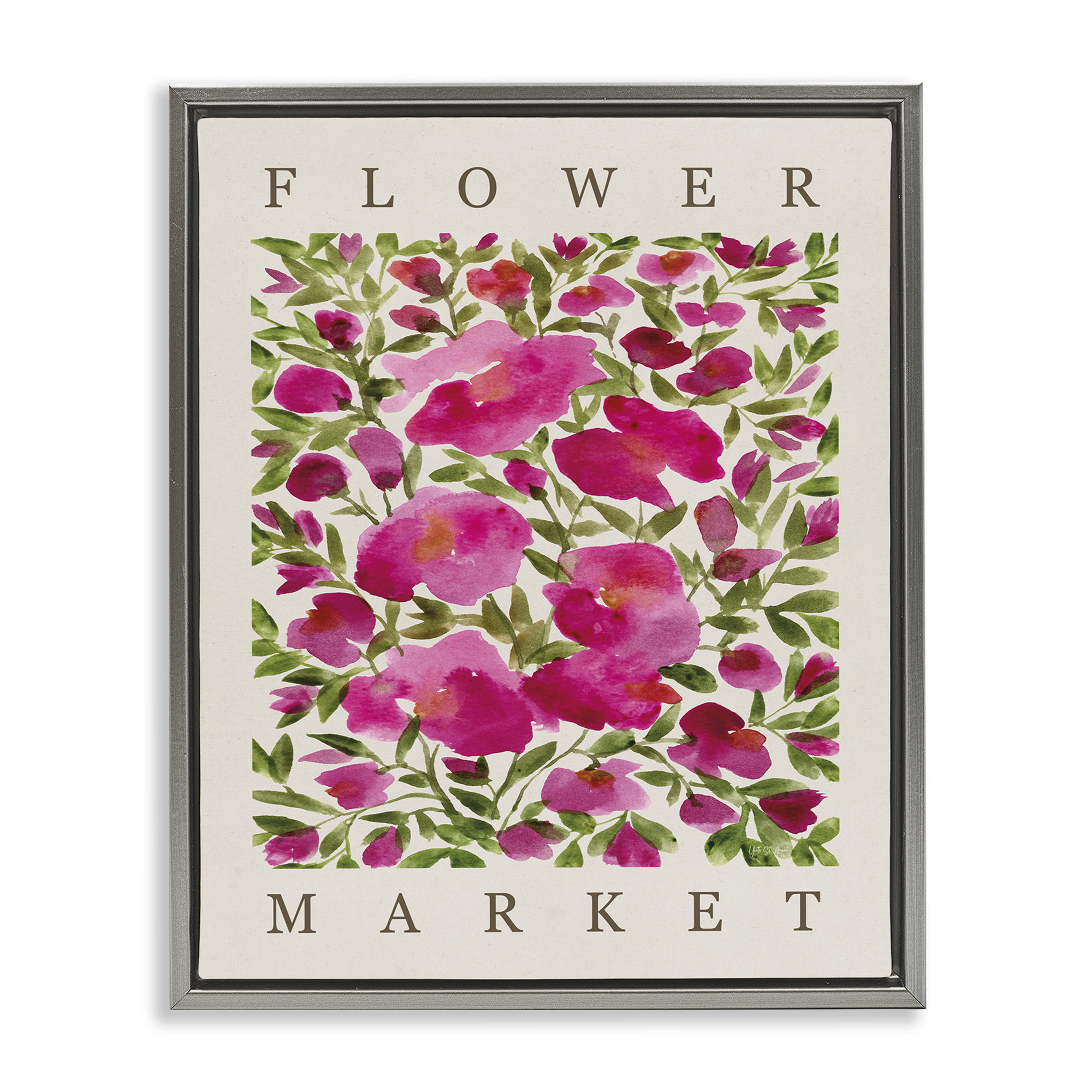 Latitude Run® Flower Market Rose Blooms Framed Floater Canvas Wall Art ...
