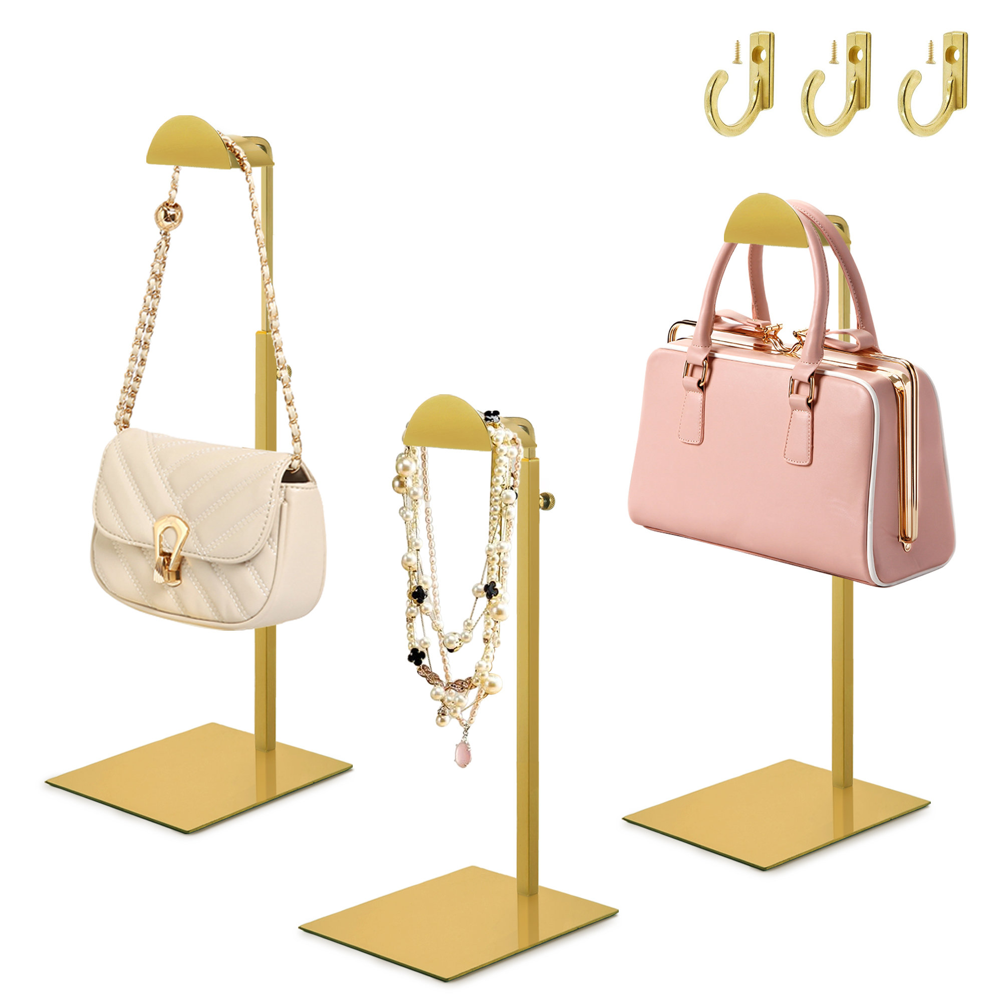 Rebrilliant 3 Pack Gold Stainless Steel Purse Display Stand ...
