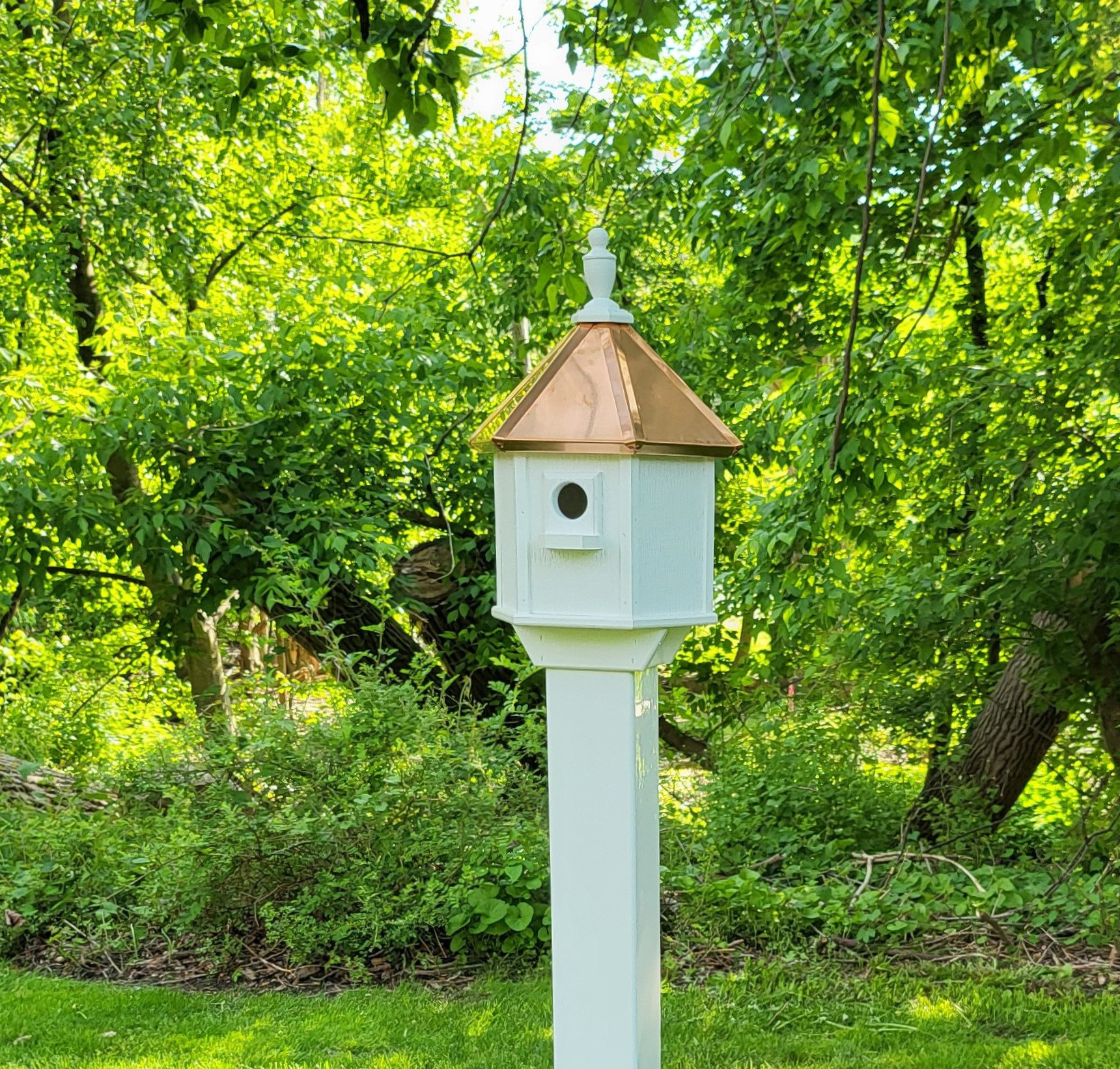 Wildon Home® Copper Roof Birdhouse, Weather Resistant, with 2 Nesting ...