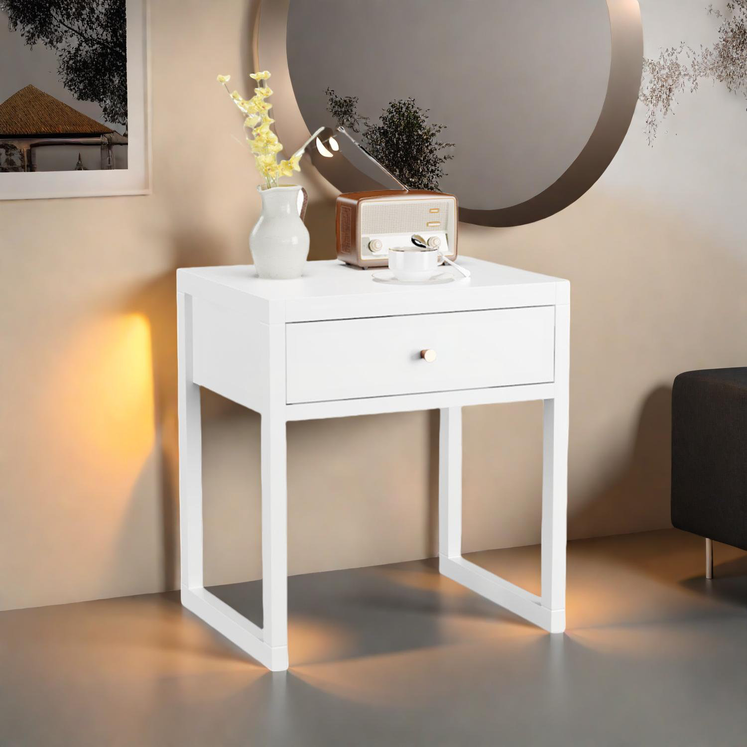 Red Barrel Studio® Modern Nightstand with Drawer, Minimalist Bedside ...