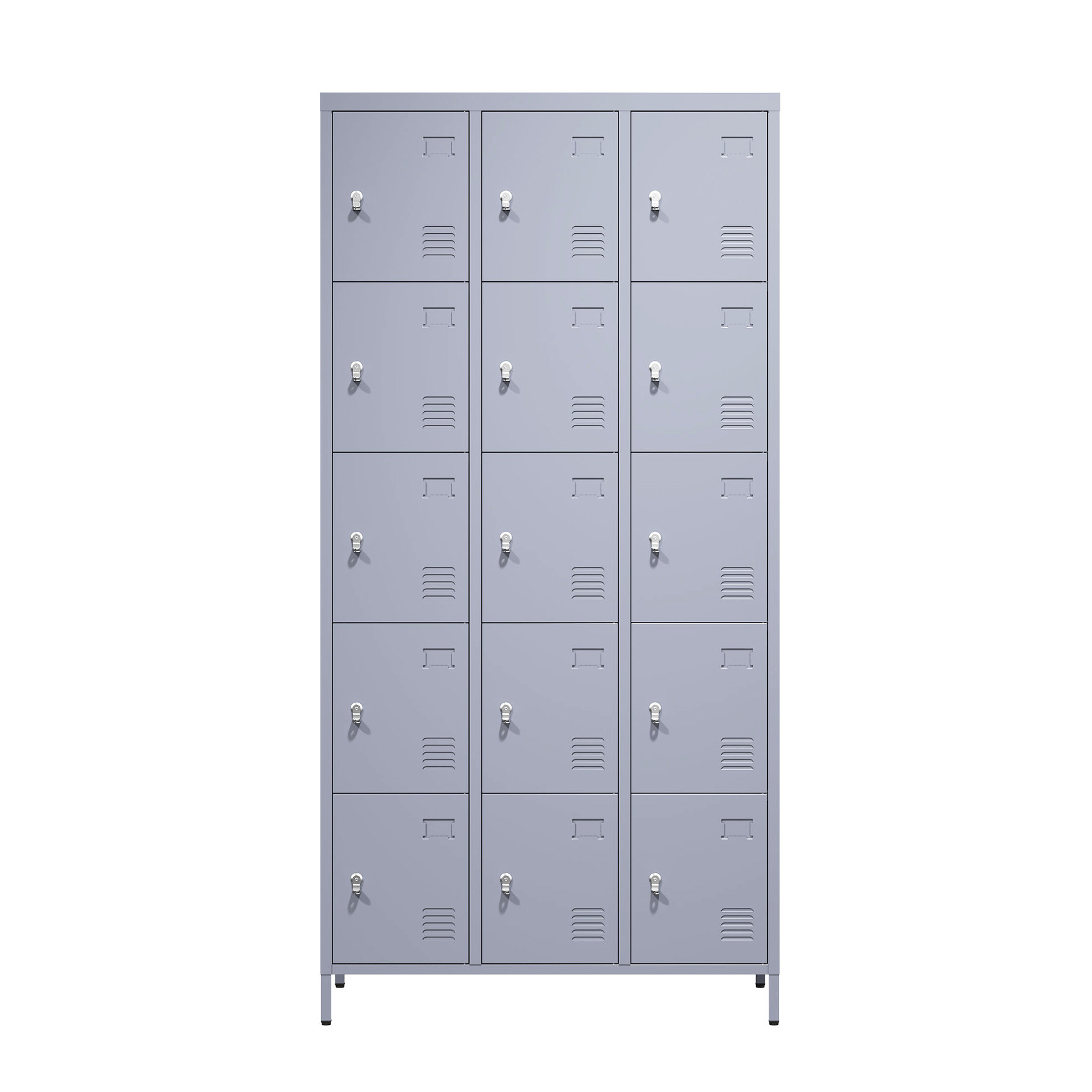 Williston Forge Grey Metal Lockers - 15 Door 72"h With Lock For ...