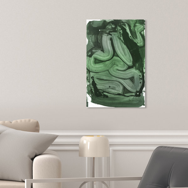 Oliver Gal " Abstract Tiago Magro Swirling Green " Painting Print | Wayfair