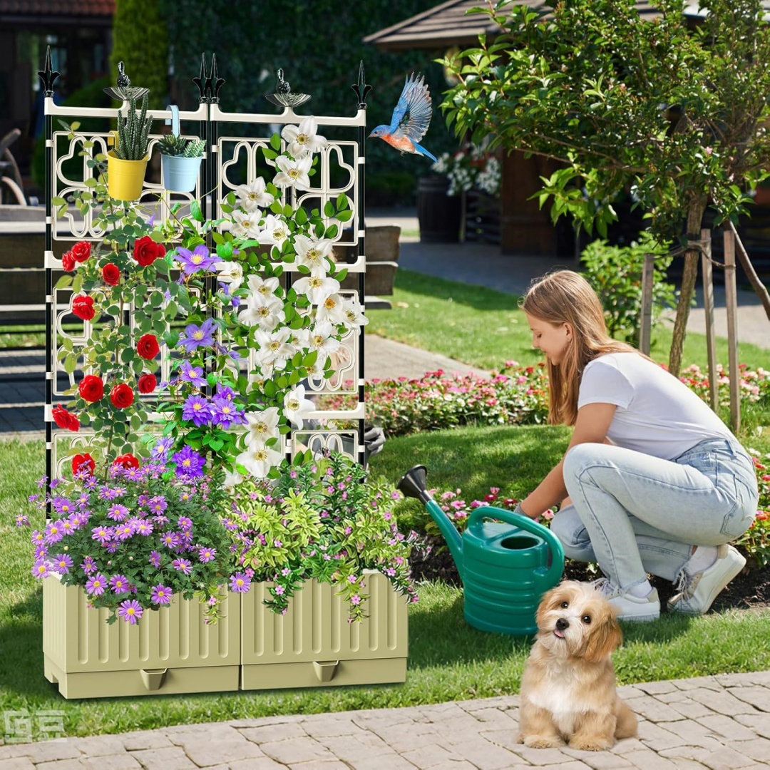 Ophelia & Co. Raised Garden Bed Planter Box With Trellis,6.2Ft Tomato ...