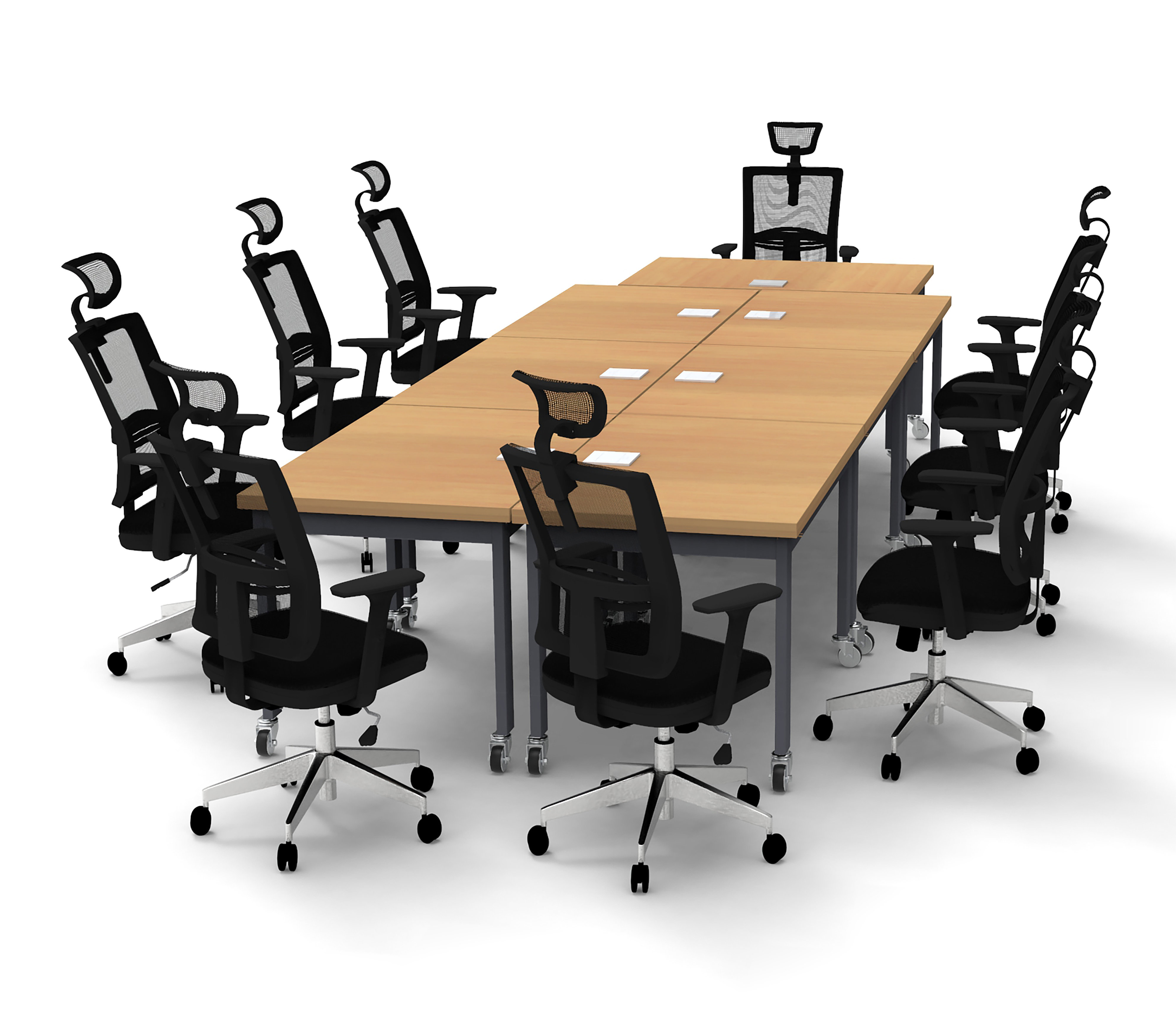 The Twillery Co.® Albin 9 Person Conference Meeting Tables with 9 ...