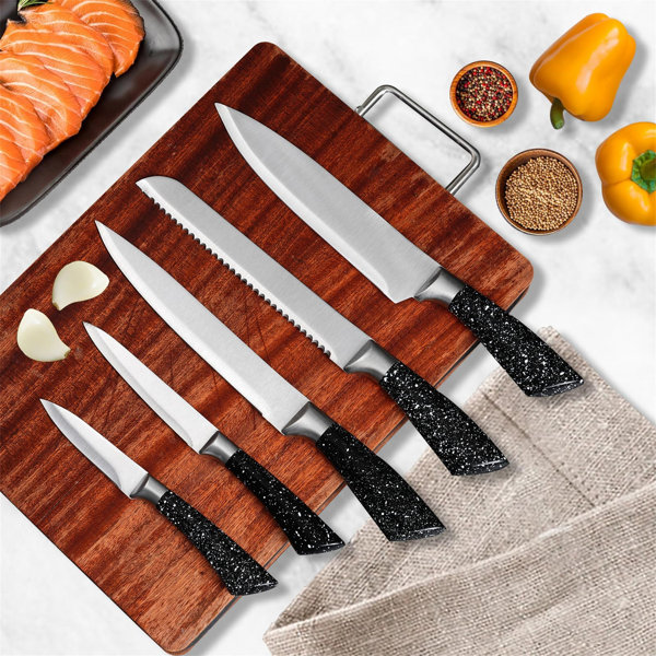 Belfry Kitchen Sharp Kitchen Knife Set - 6 Piece With Acrylic Block - 5 ...