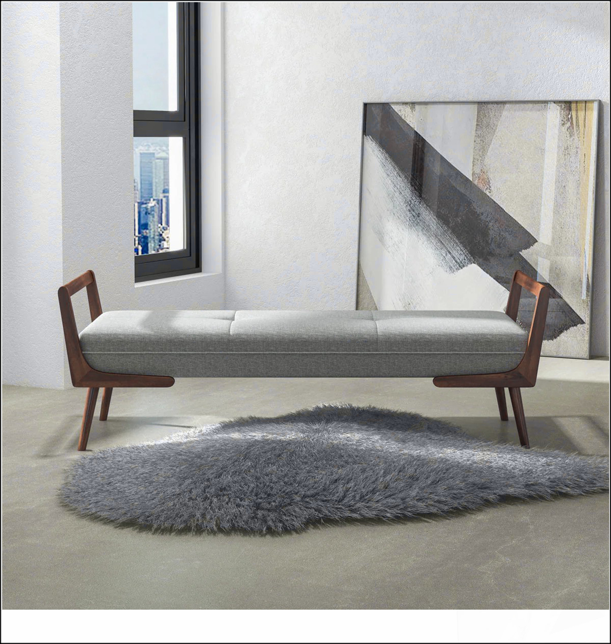 George Oliver Cora Mid Century Modern Bench Simple design, comfortable ...