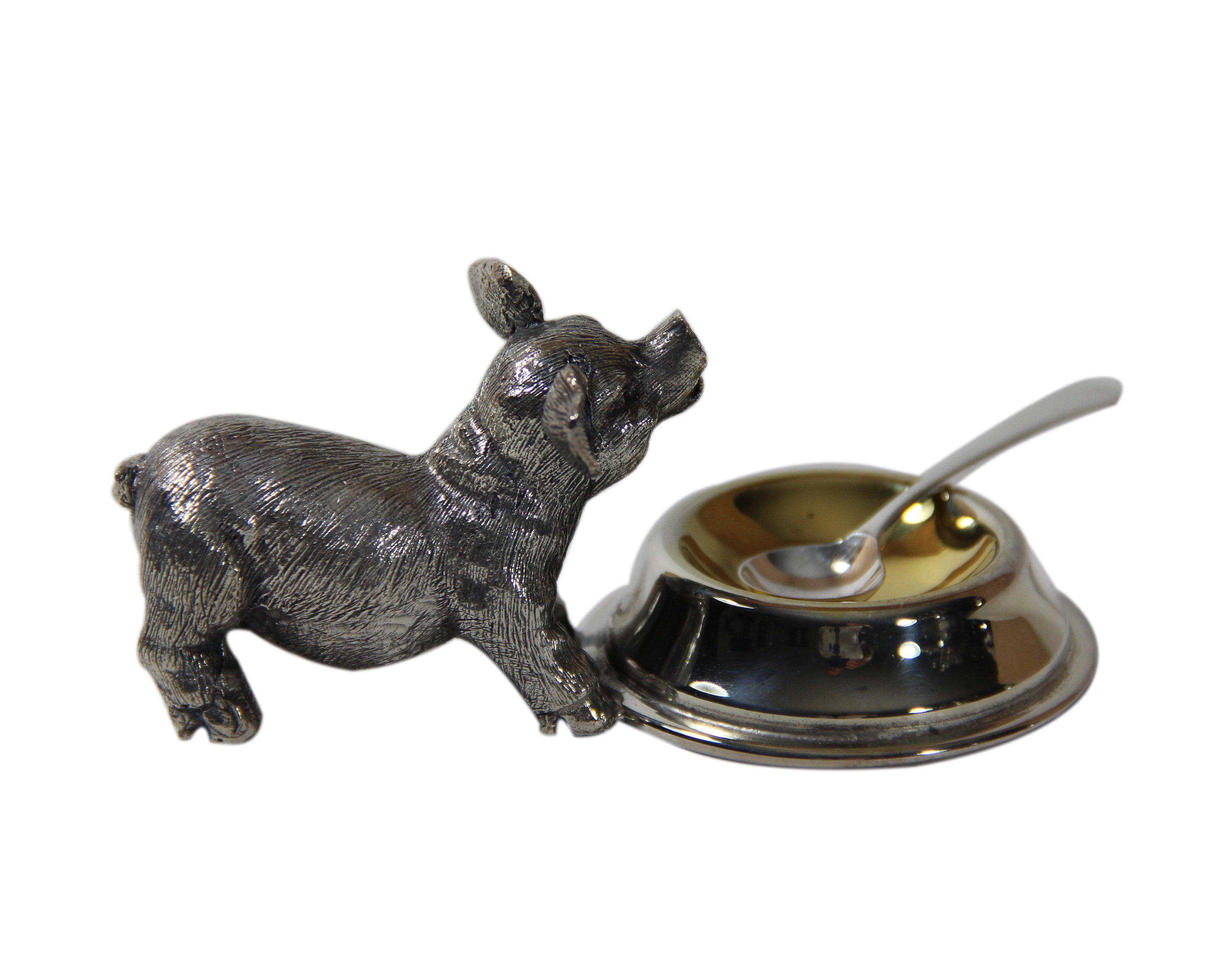 Corbell Silver Company Silver Plated Pig Salt Cellar with Spoon | Wayfair