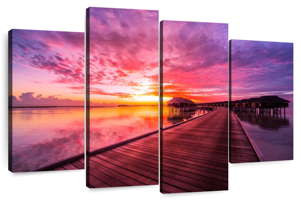 Breakwater Bay Aletra Maldives Pink Sunset Dock | Wayfair