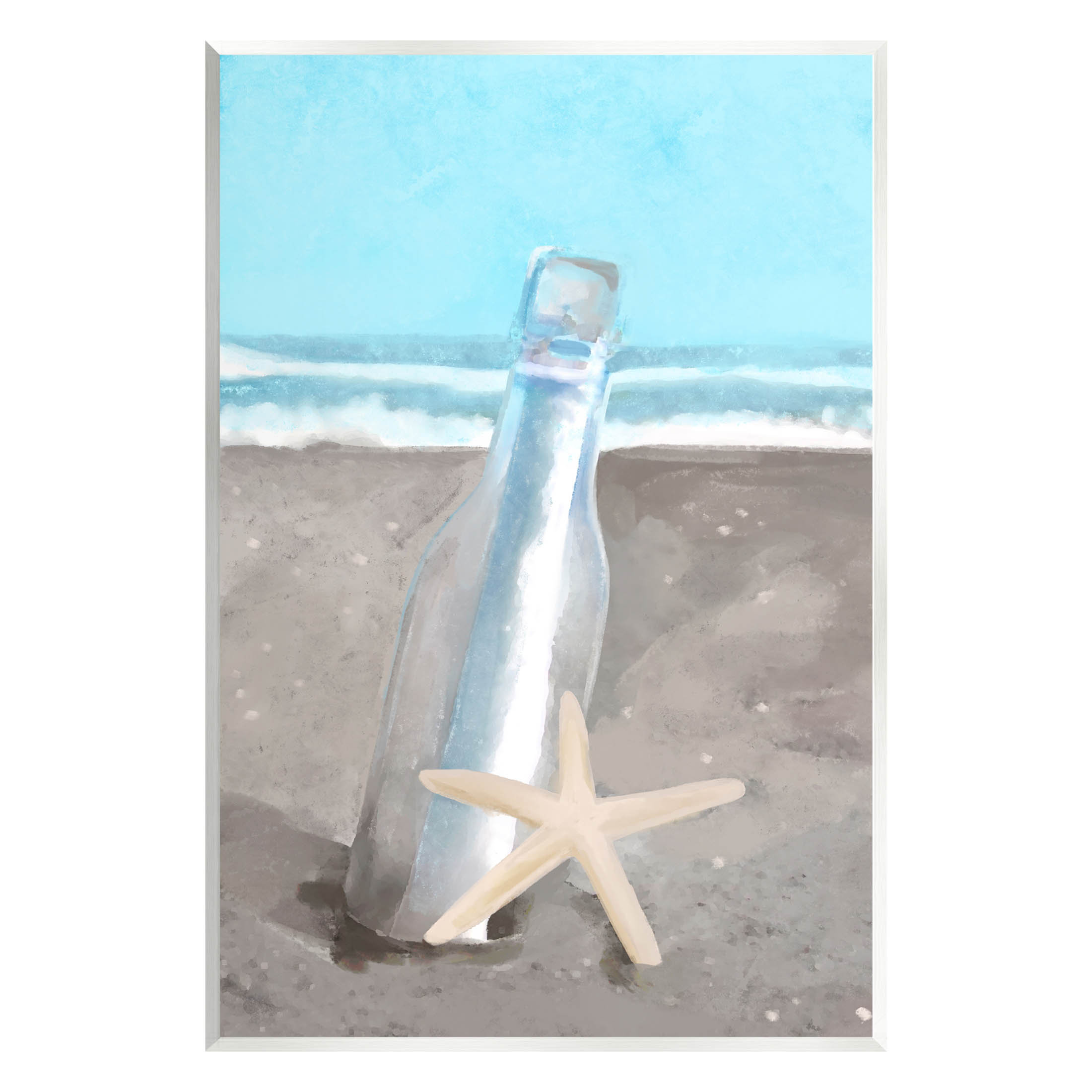 Stupell Industries Message Bottle Beach Shore Giclee Art By Lil' Rue ...