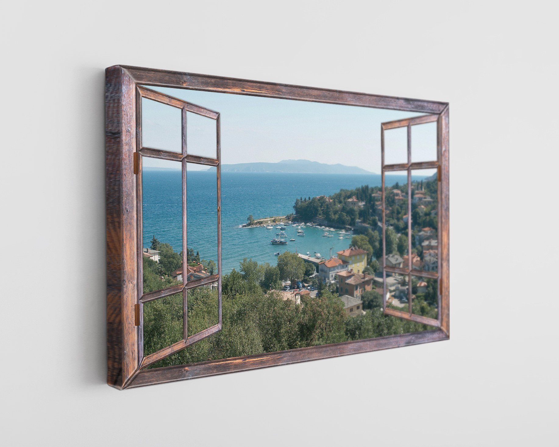 Longshore Tides Open Window View of the Marina in Italy Canvas Print ...