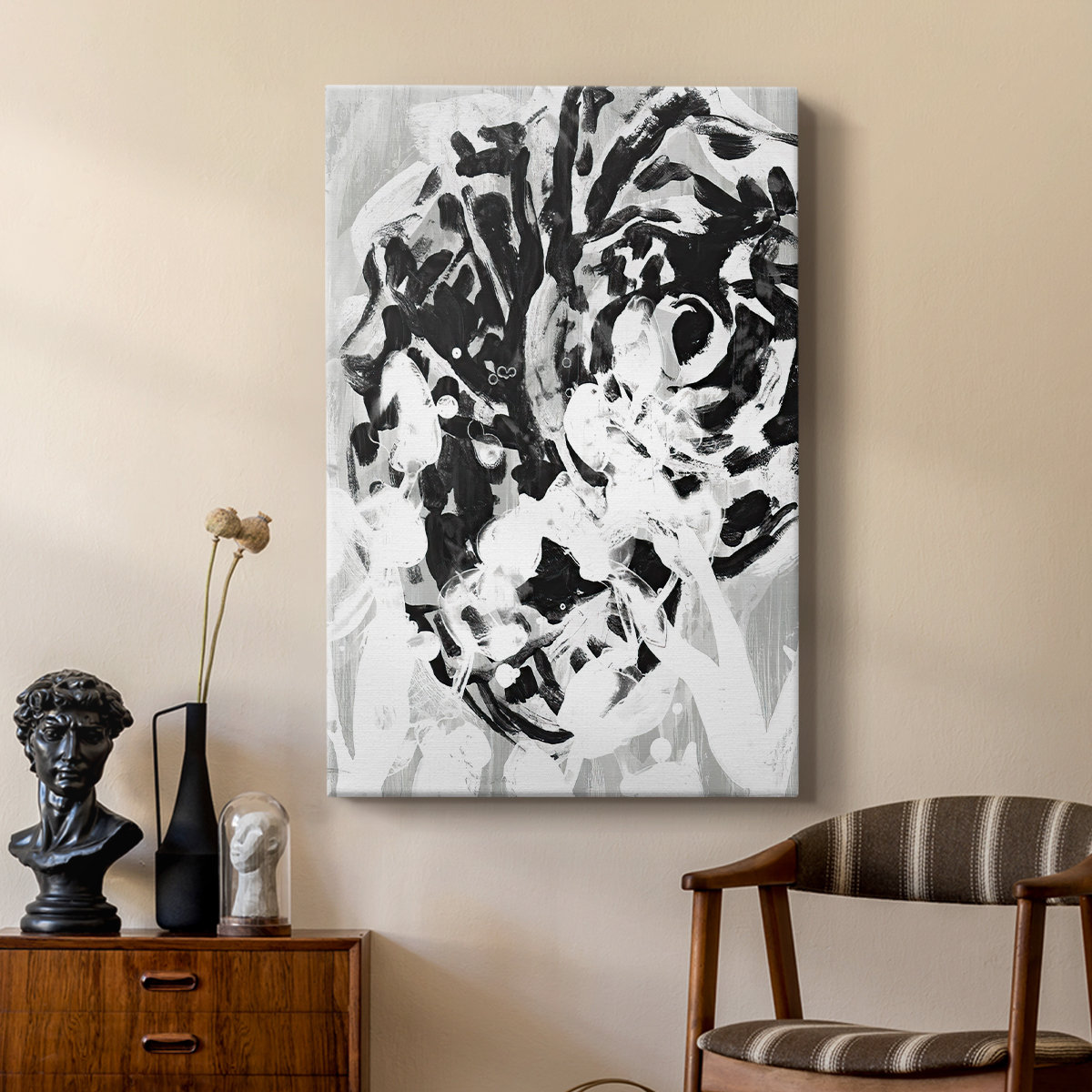 Highland Dunes Ocean Inkblot III -Custom Wrapped Gallery Cavas | Wayfair