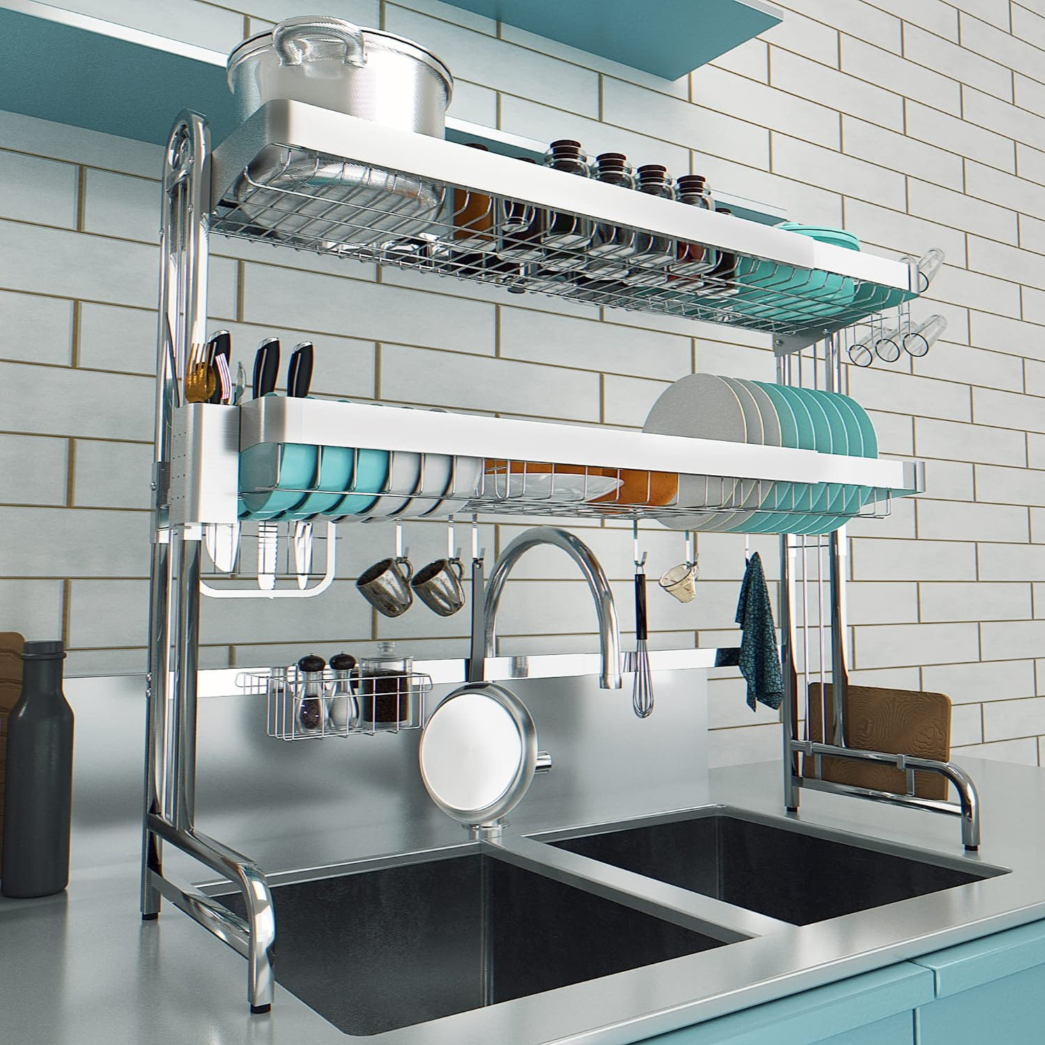 Trustmade Hidemasa Stainless Steel 2 Tier Dish Rack & Reviews | Wayfair
