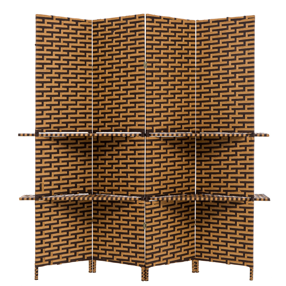 Bay Isle Home™ Freestanding Woven Bamboo 4 Panels Hinged Privacy Panel ...