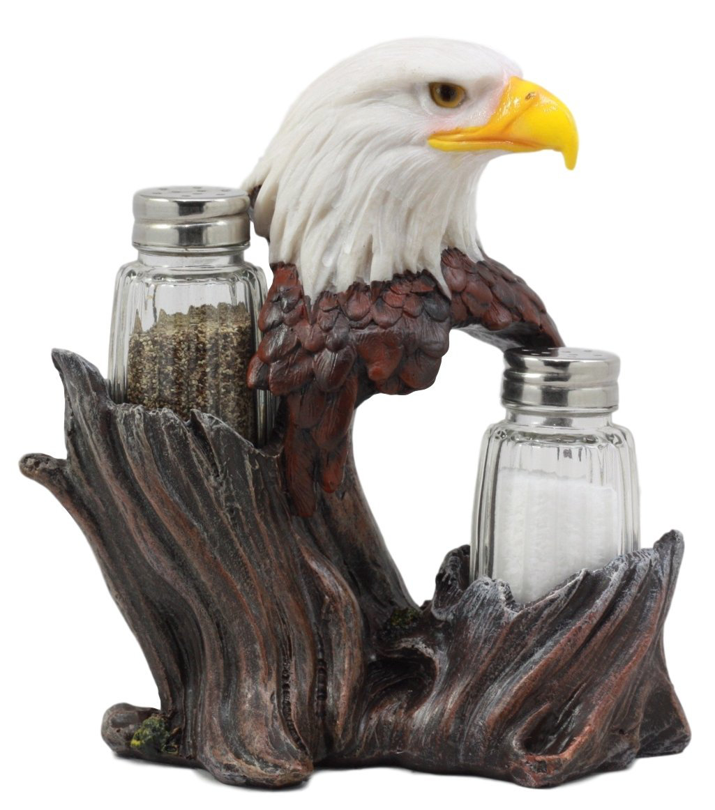 Loon Peak® Javares Patriotic American Bald Eagle Glass Salt and Pepper ...