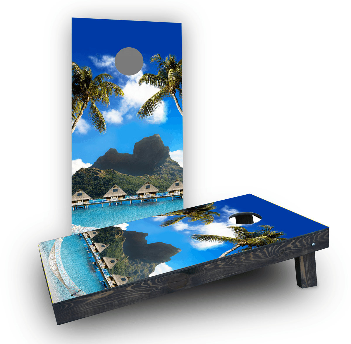 Custom Cornhole Boards 1' x 4' Tropical Paradise Light Weight ...