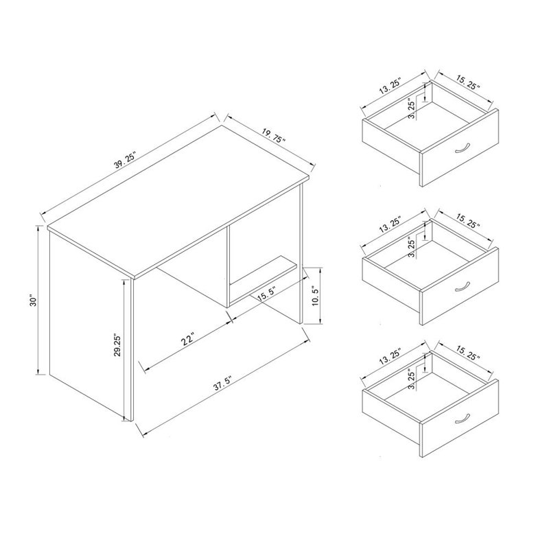 Hokku Designs Espresso Finish Student Desk with Locking Drawers | Wayfair