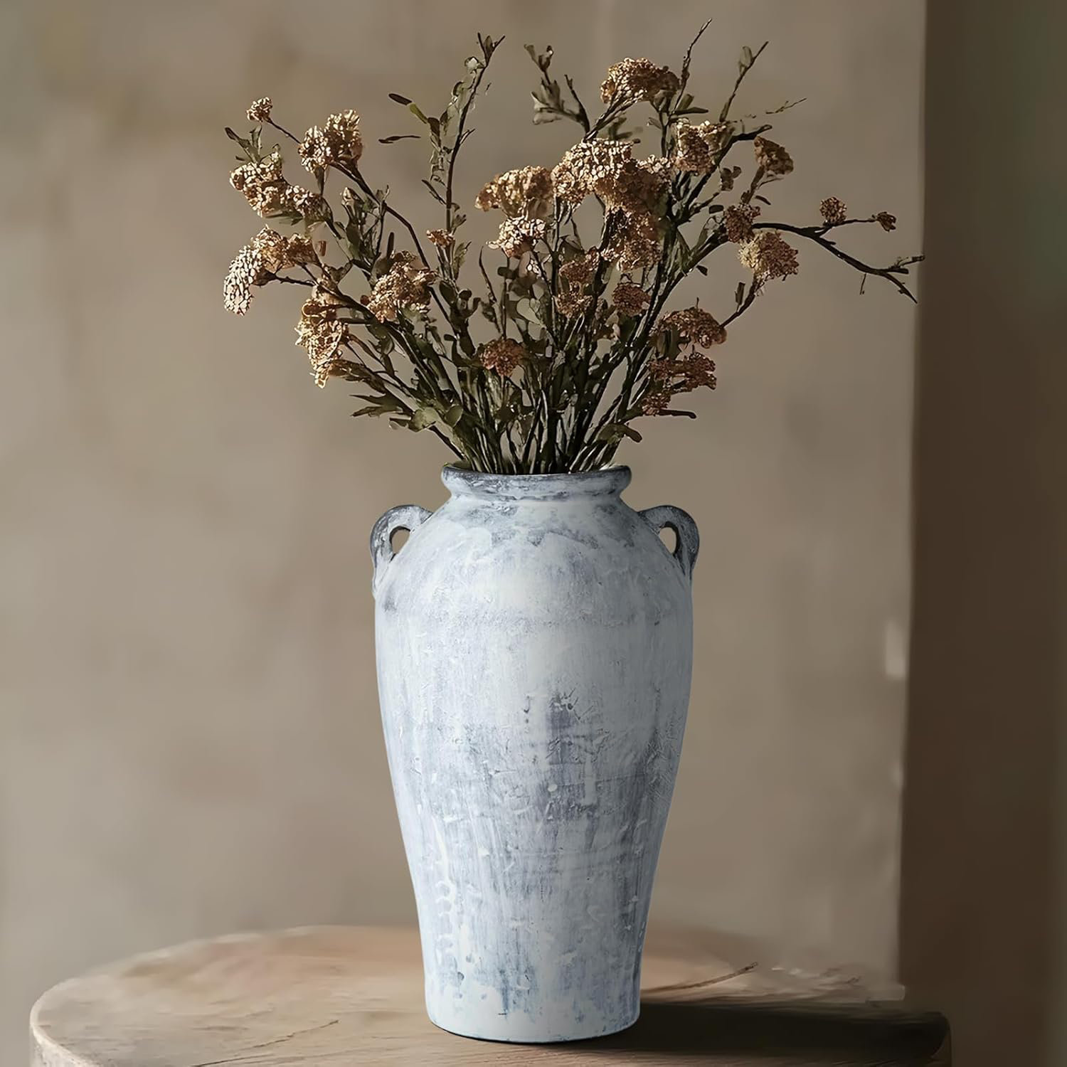 One Allium Way® Farmhouse Ceramic Vase Large Rustic Vases For Indoor ...