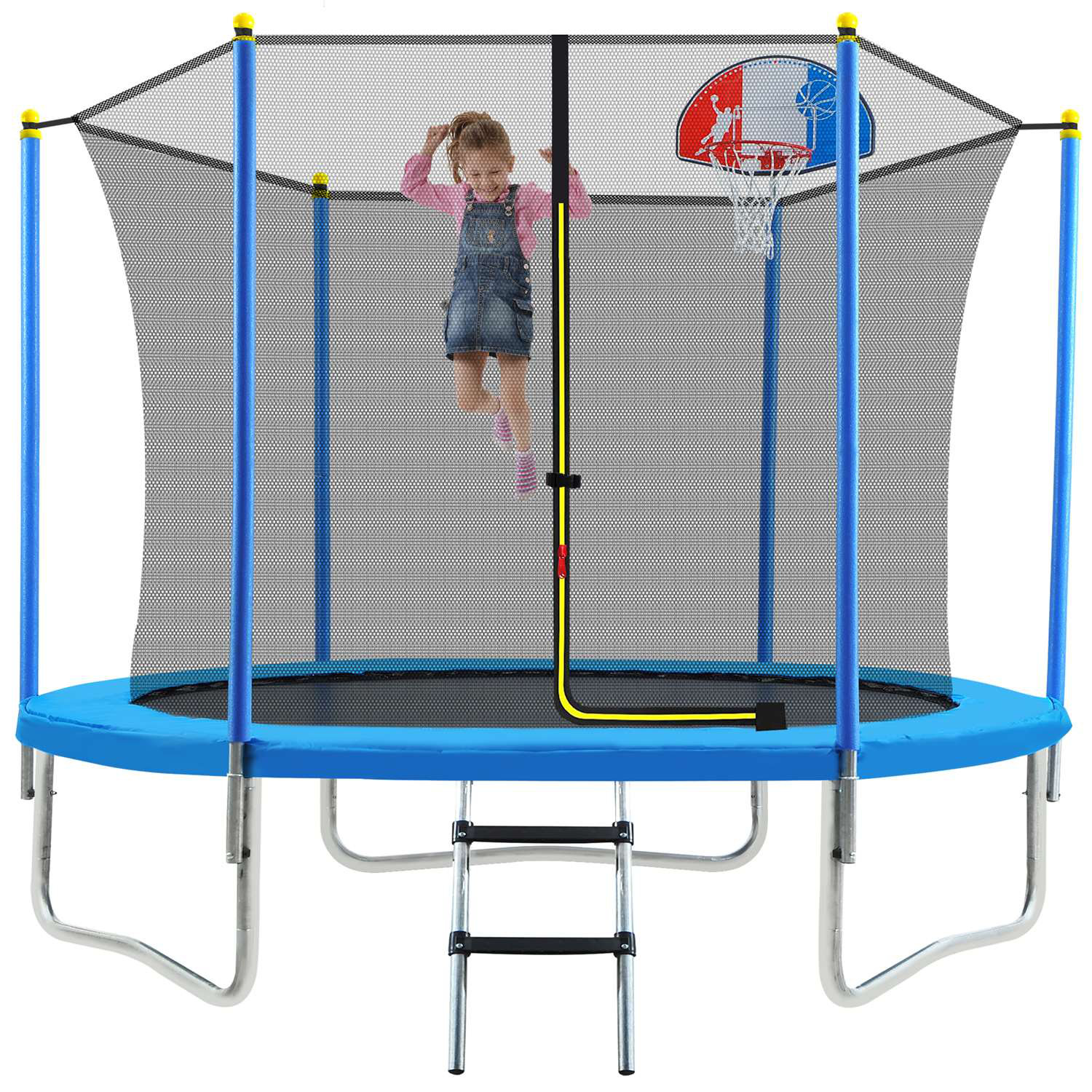 PENGFANG WORLDWIDE LLC 8FT Trampoline For Kids With Safety Enclosure ...