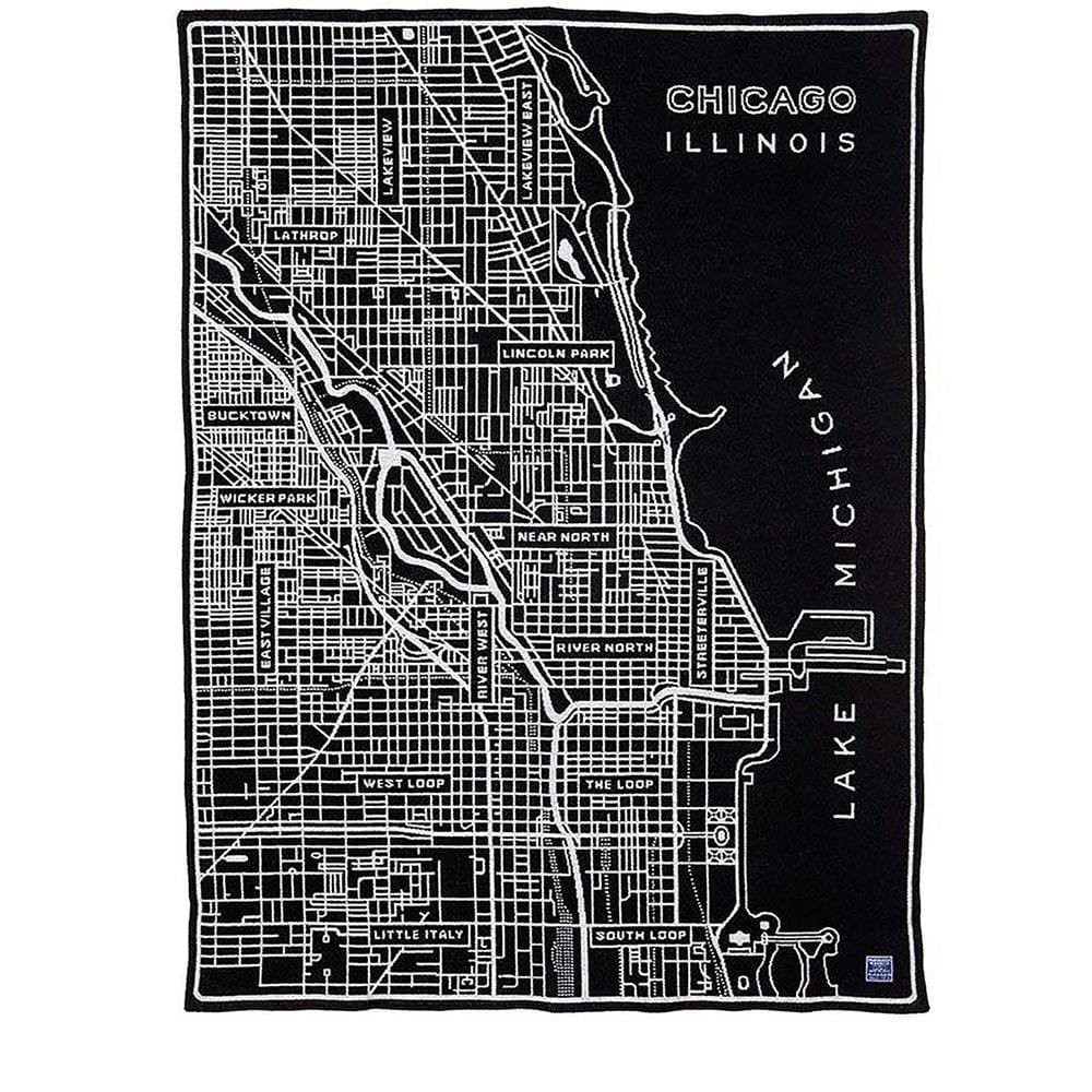 Faribault Mill Chicago Map Wool Throw | Perigold