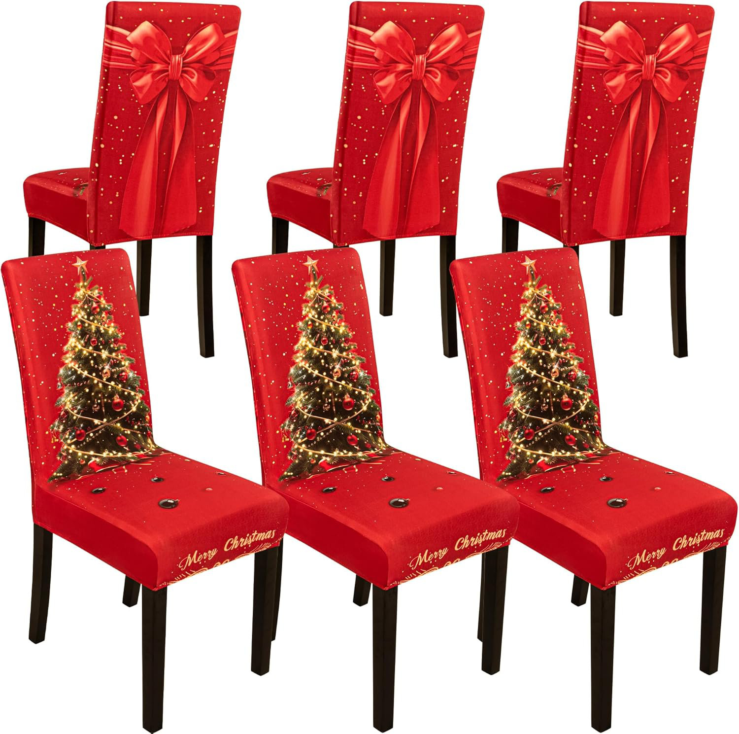 Bloomsbury Market 6 PCS Christmas Dining Chair Covers | Wayfair